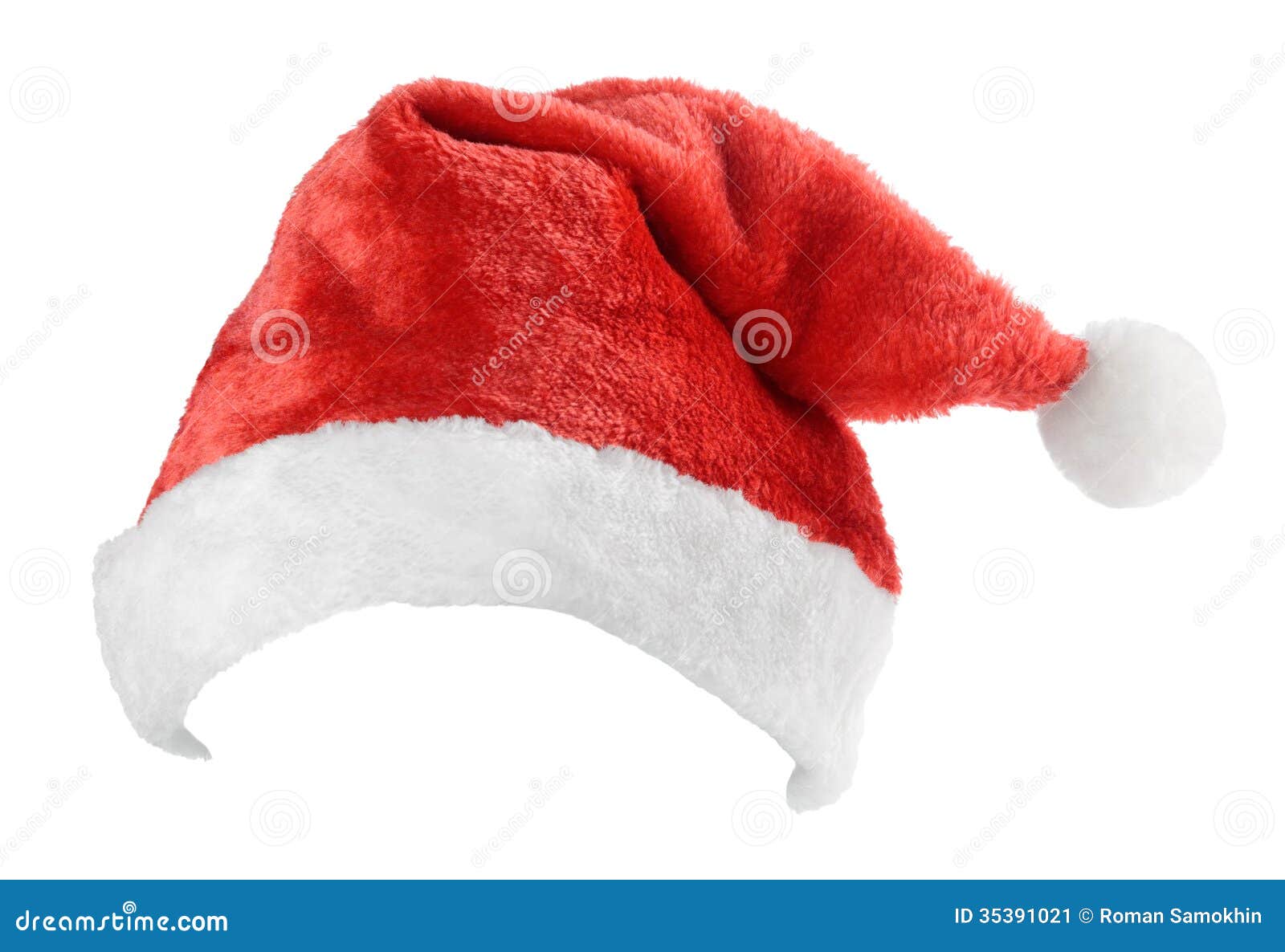 Santa Claus red hat stock image. Image of closeup, fluffy - 35391021