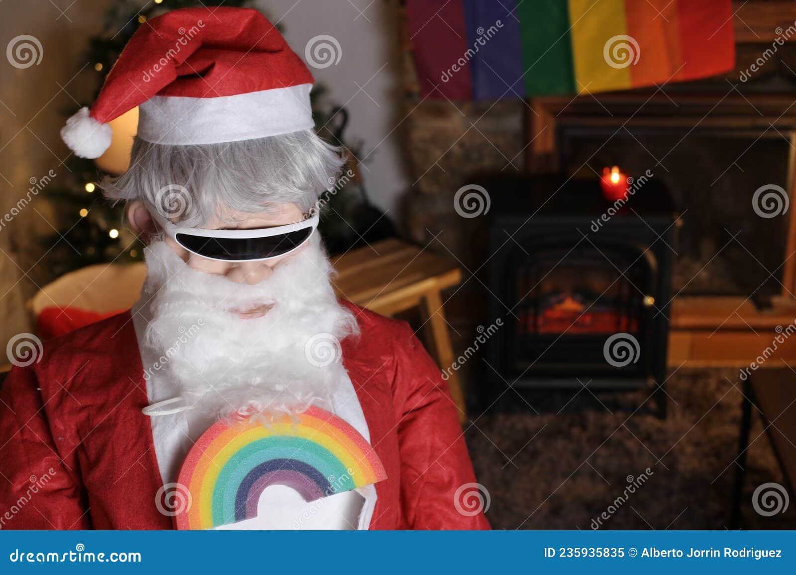 Santa Claus Representing Diversity during Christmas Stock Image - Image ...