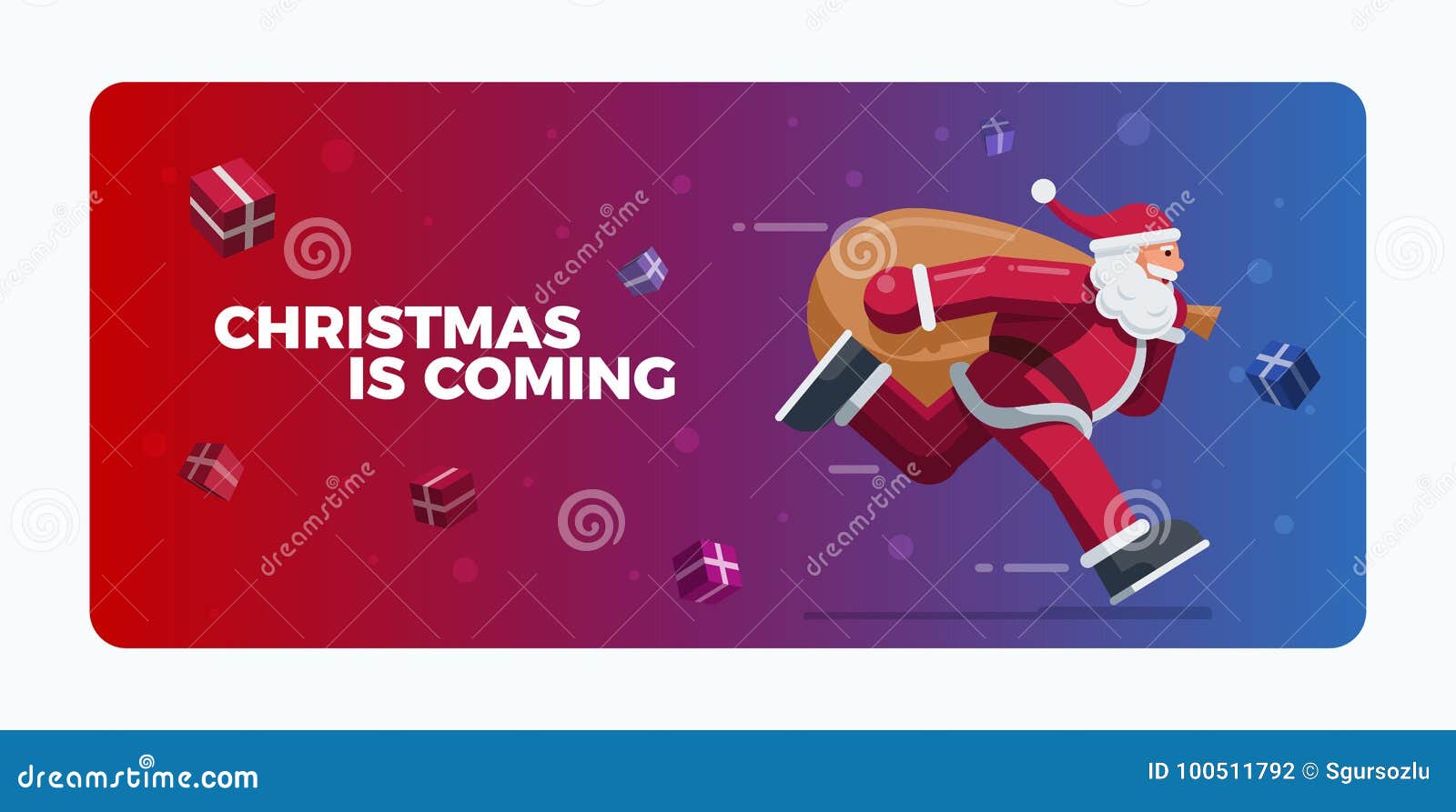 Santa Claus Running stock vector. Illustration of fast - 100511792
