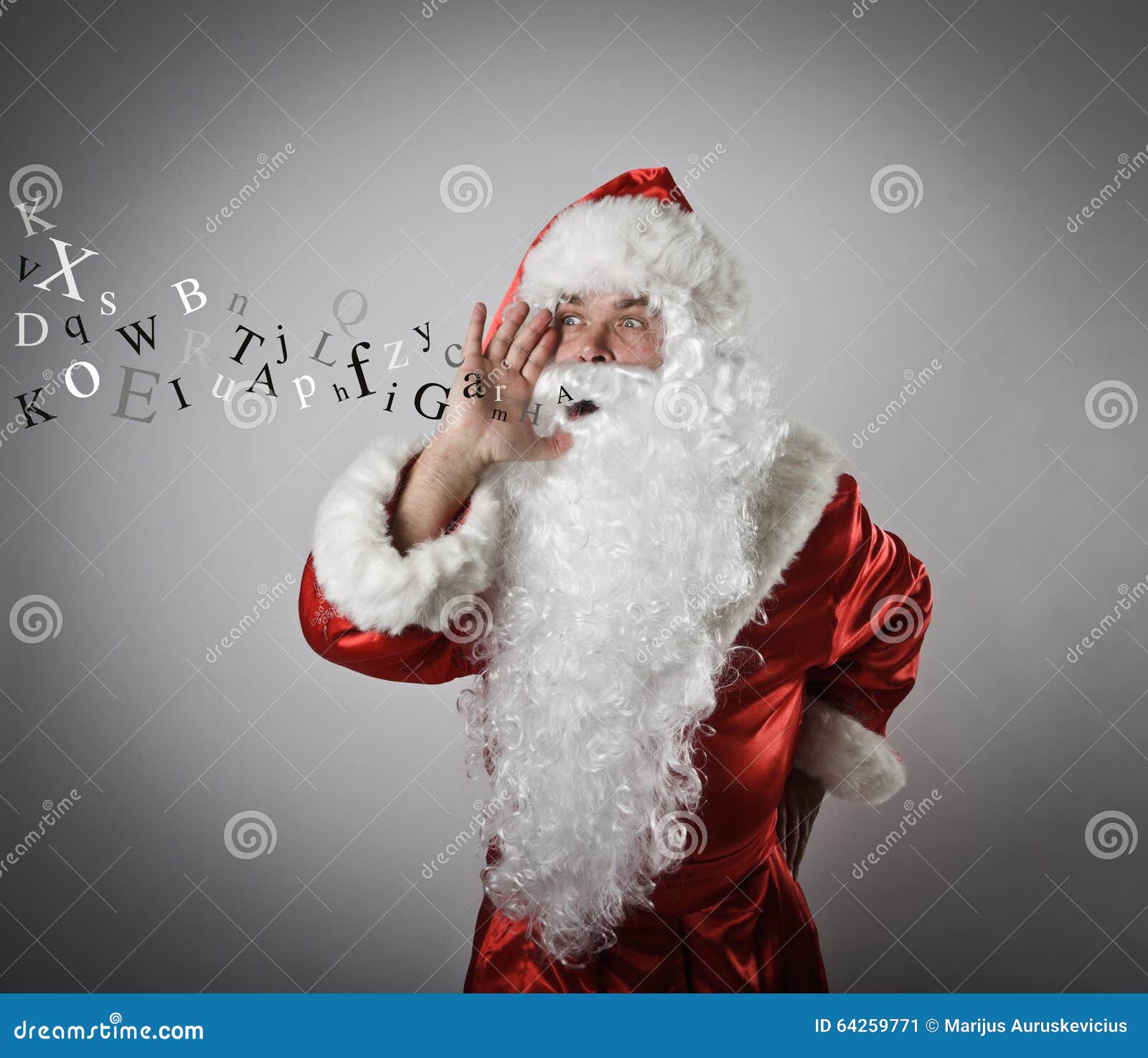 Santa Claus is screaming. stock image. Image of scream - 64259771