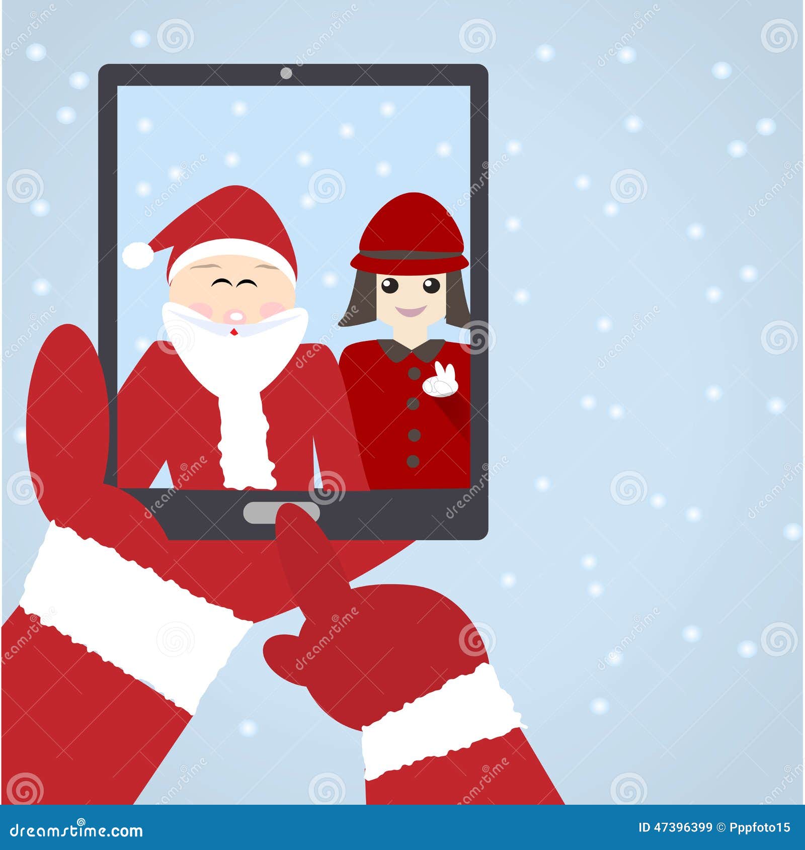 Santa Claus Selfie with Kid Stock Vector - Illustration of modern ...
