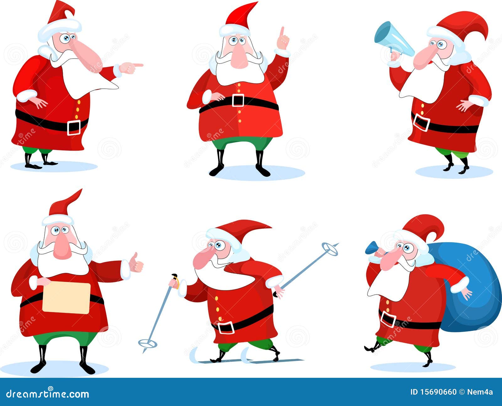 Santa claus set stock vector. Illustration of sign, cartoon - 15690660