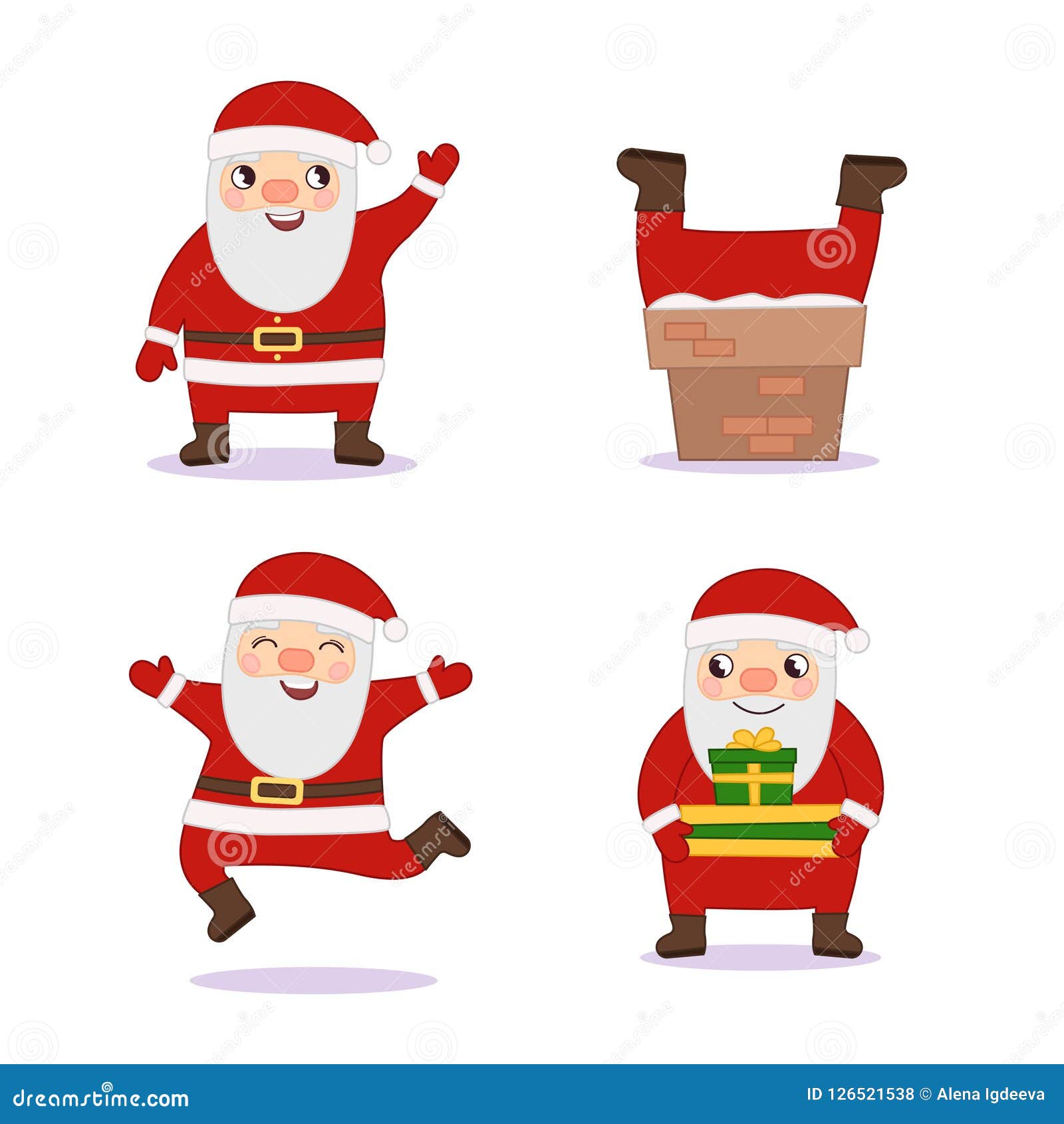 Santa claus set stock vector. Illustration of holiday - 126521538
