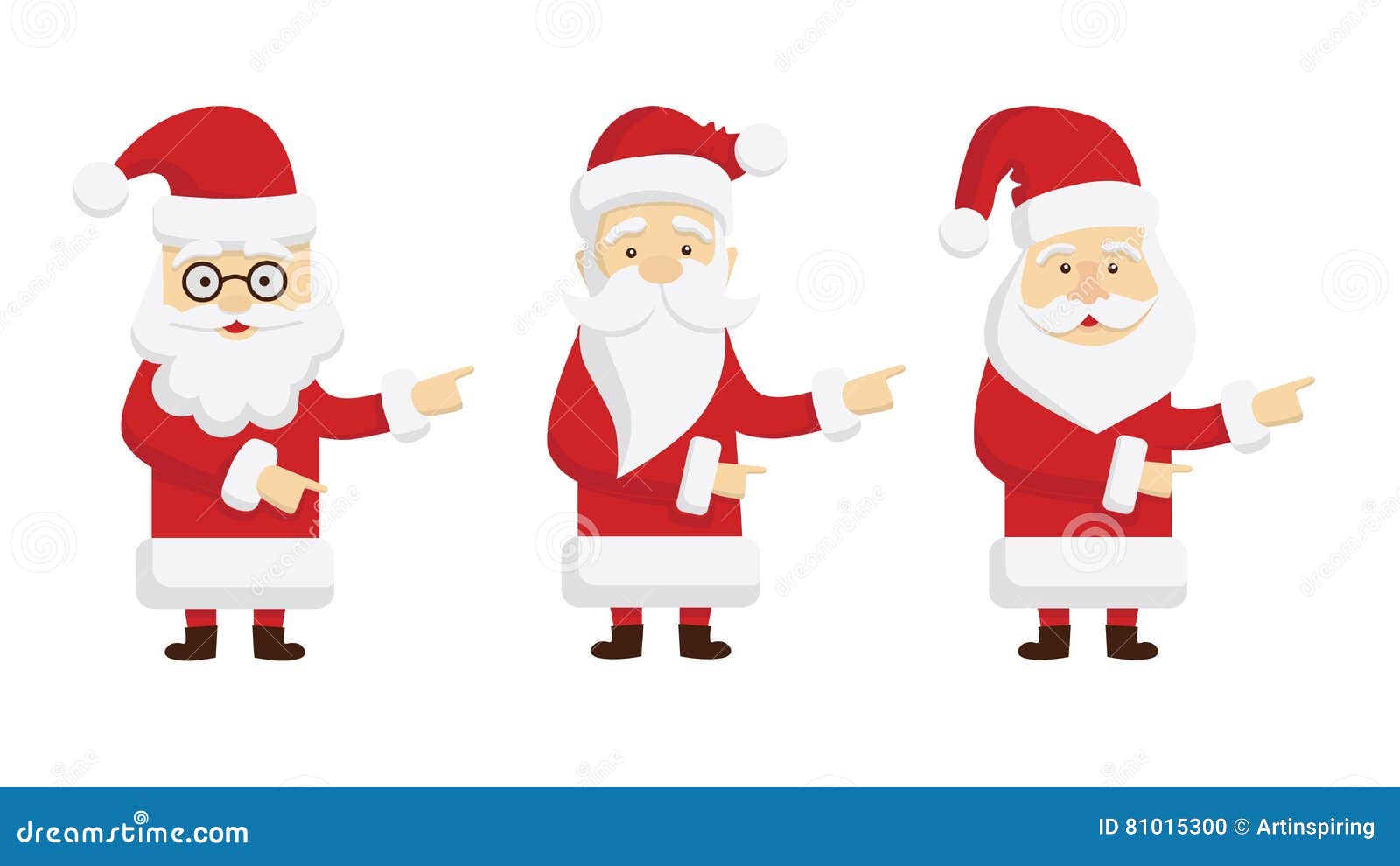 Santa Claus set. stock vector. Illustration of greeting - 81015300