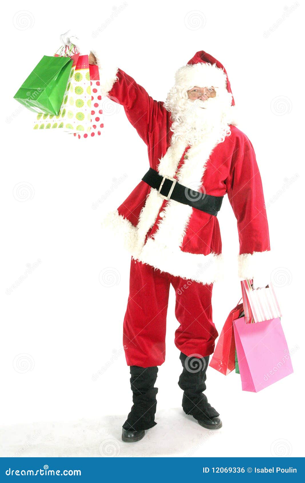 Santa Claus with Shopping Bag Stock Photo - Image of costume, bags ...