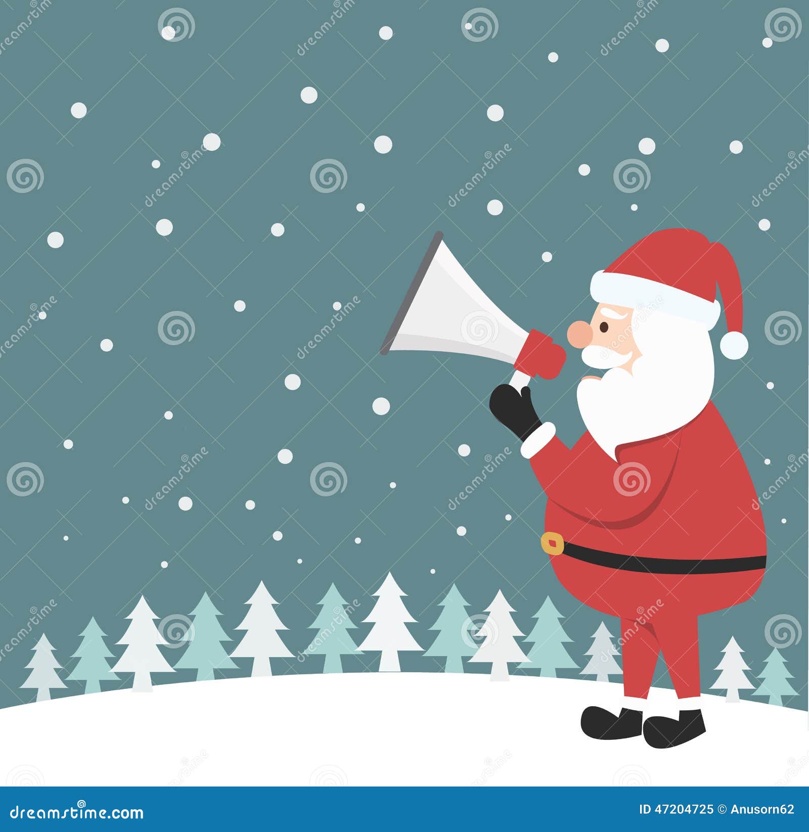 Santa Claus Shouting in a Megaphone Stock Vector - Illustration of ...