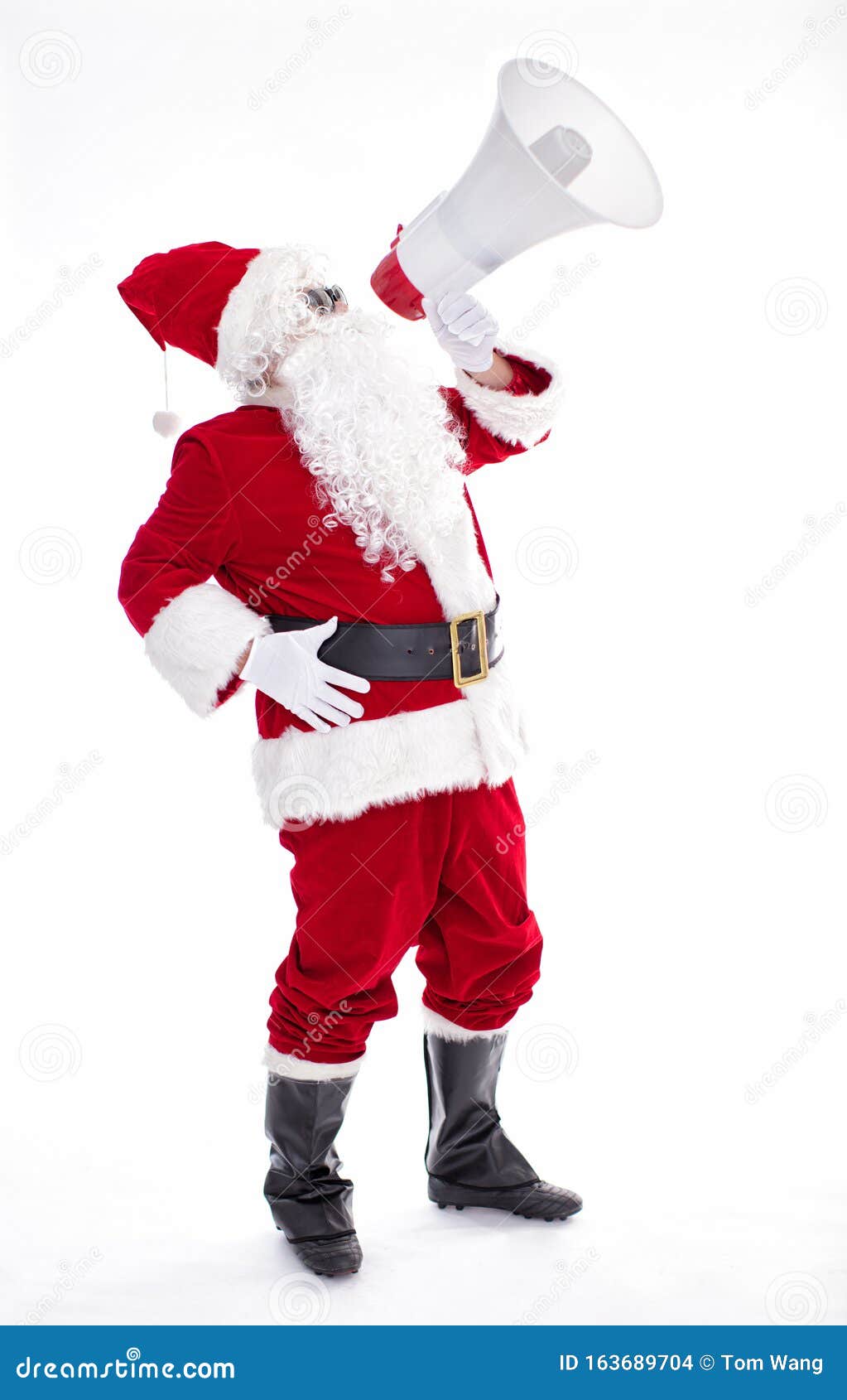 Santa Claus Shouting Using Megaphone Stock Photo - Image of commercial ...