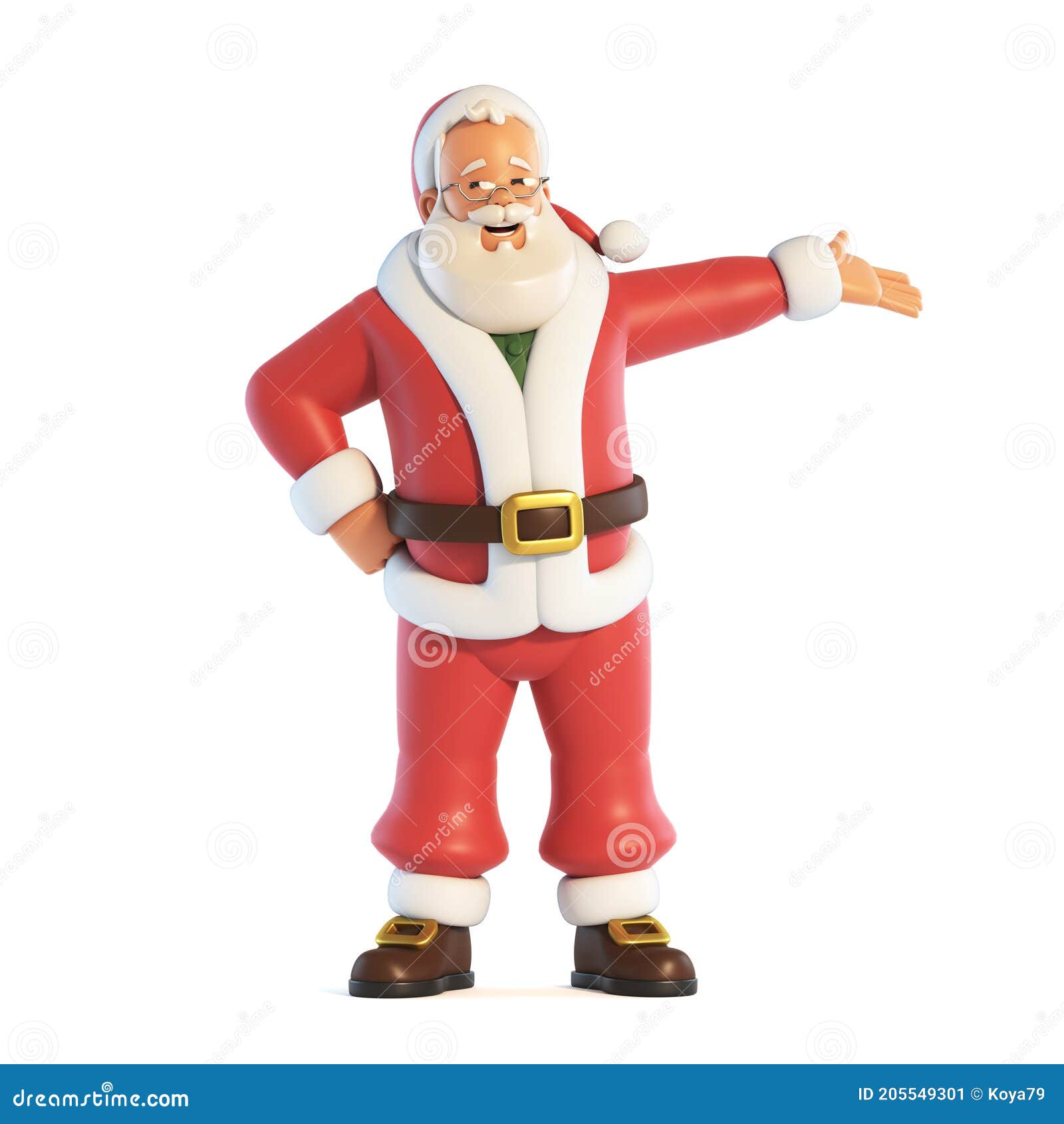 Santa Claus with Showing Hand Gesture Isolated on White Background 3d ...