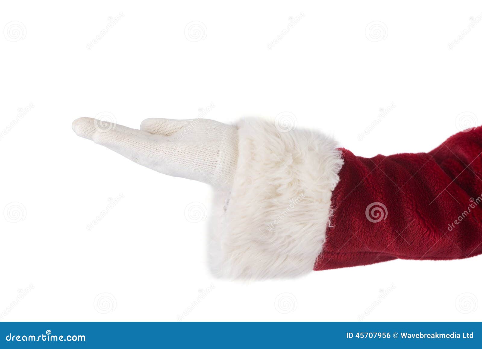 Santa Claus Shows Open Hand Stock Photo - Image of person, merry: 45707956