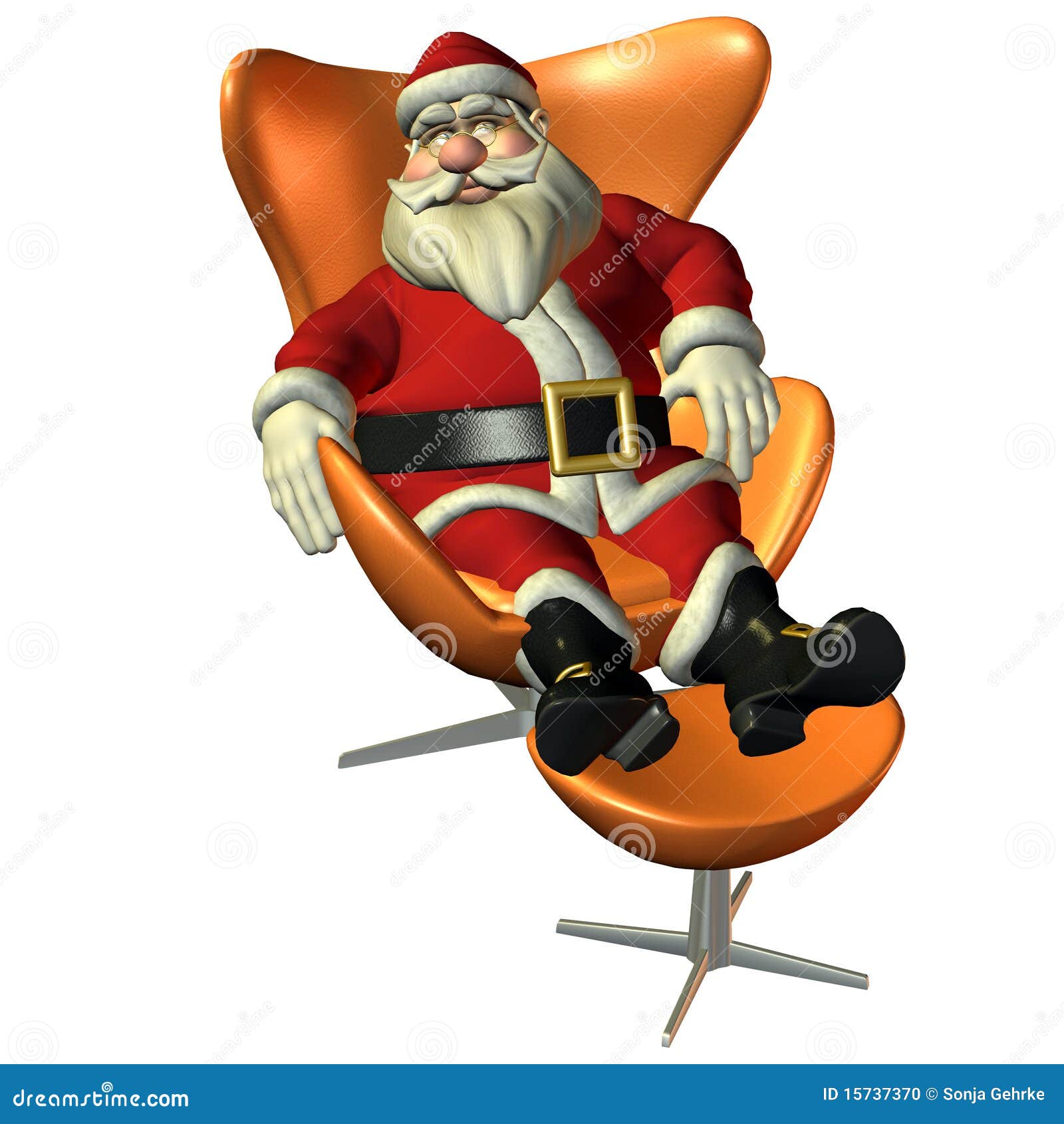 Santa Claus In Sitting Pose Stock Illustration - Illustration of boot ...
