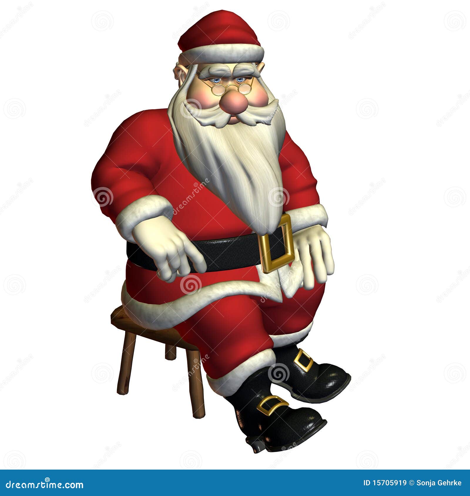 Santa Claus in Sitting Pose, Relaxed Stock Illustration - Illustration ...