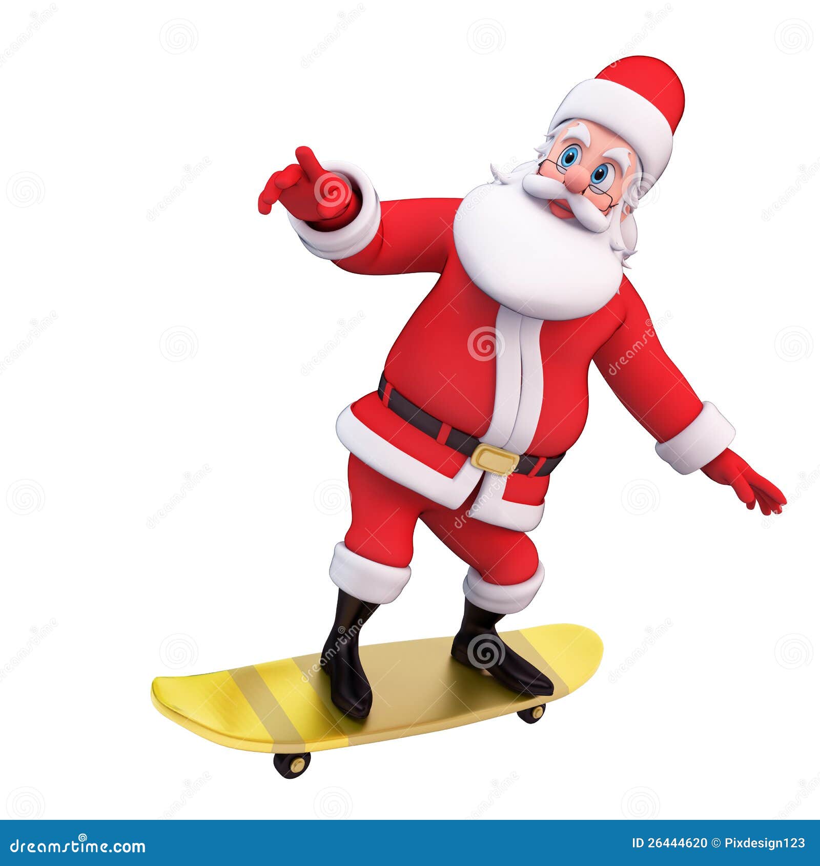 Santa Claus Skate on Skating Wheels Stock Illustration - Illustration ...