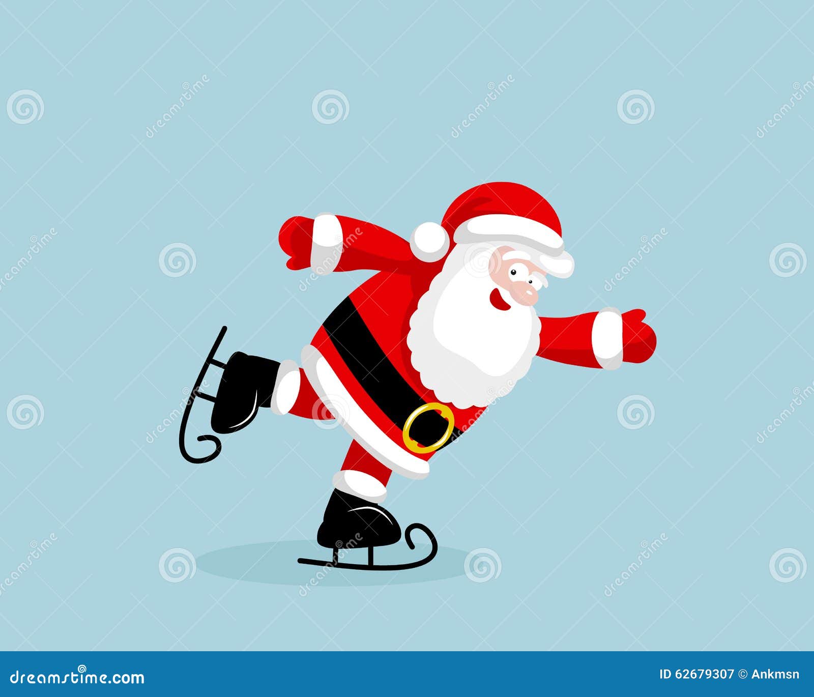 Santa Claus skating stock vector. Illustration of skate - 62679307