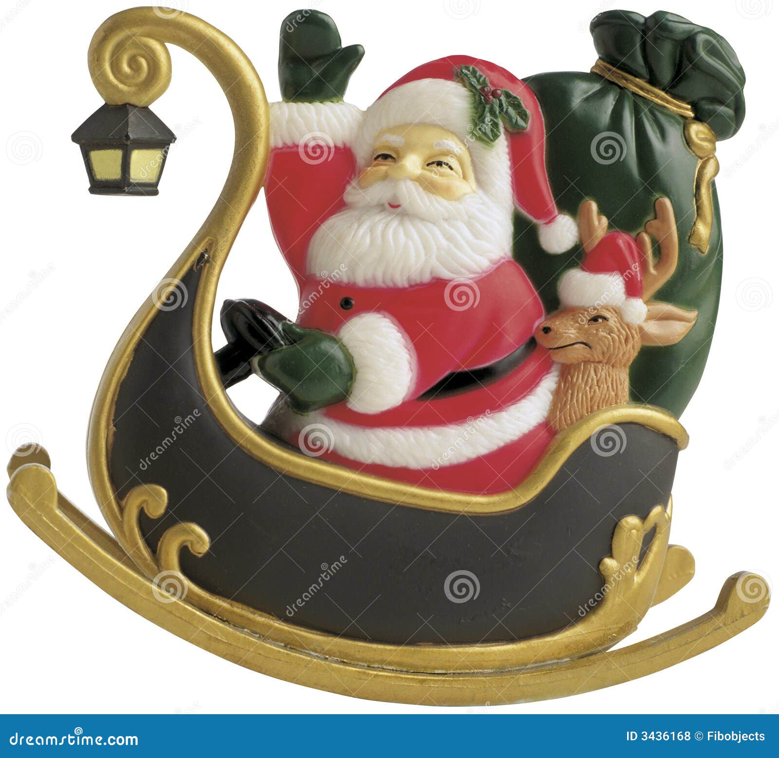 Santa Claus in Sledge stock photo. Image of father, objects - 3436168