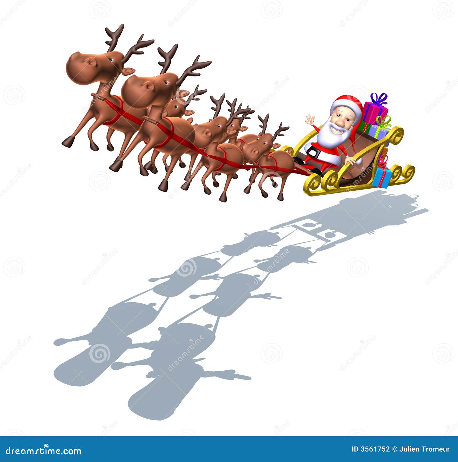 Santa Claus on a sledge stock illustration. Illustration of leap - 3561752