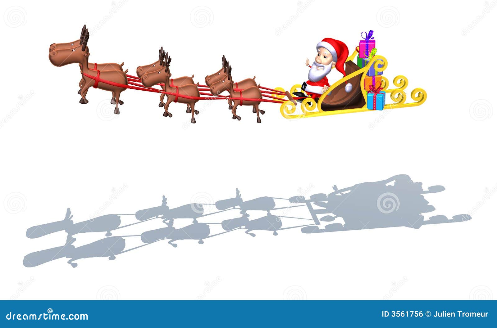 Santa Claus on a sledge stock illustration. Illustration of leap - 3561756
