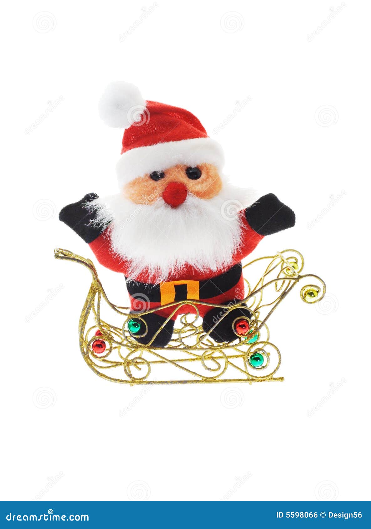 Santa Claus in sledge stock photo. Image of wire, stuffed - 5598066