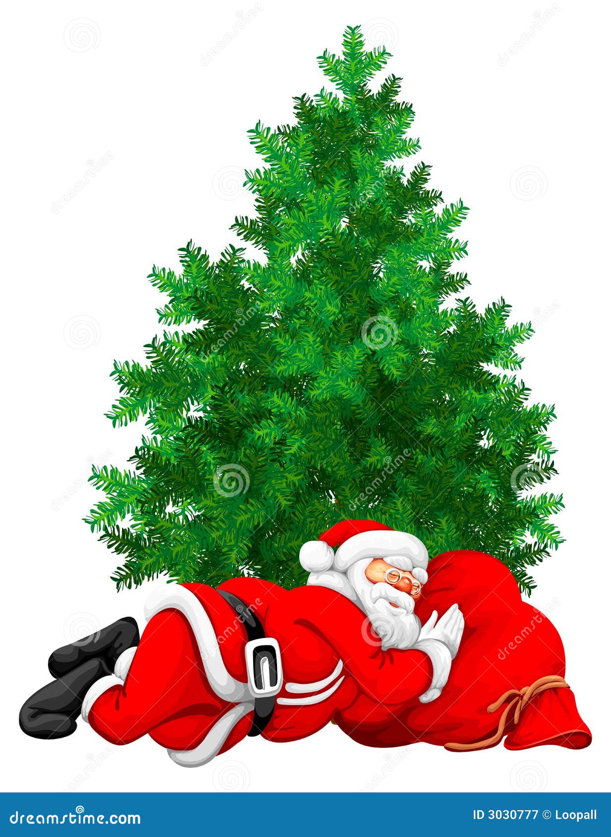 Santa Claus sleeping stock illustration. Illustration of christmas ...