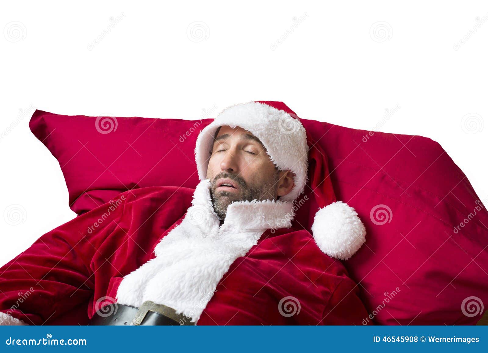 Santa Claus sleeping stock photo. Image of winter, humor - 46545908
