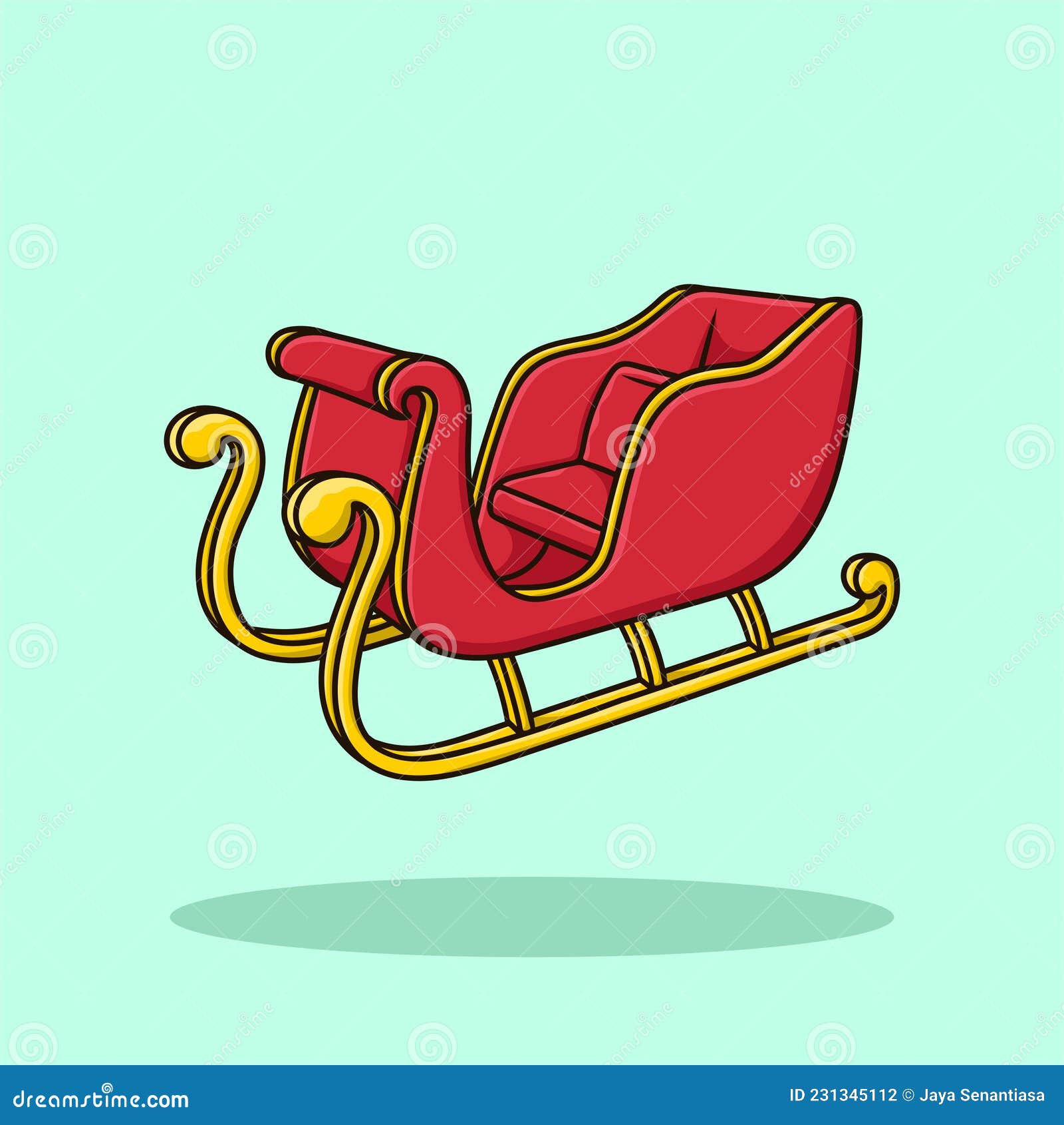 Santa Claus Sleigh Cartoon Illustration Vector Stock Vector ...