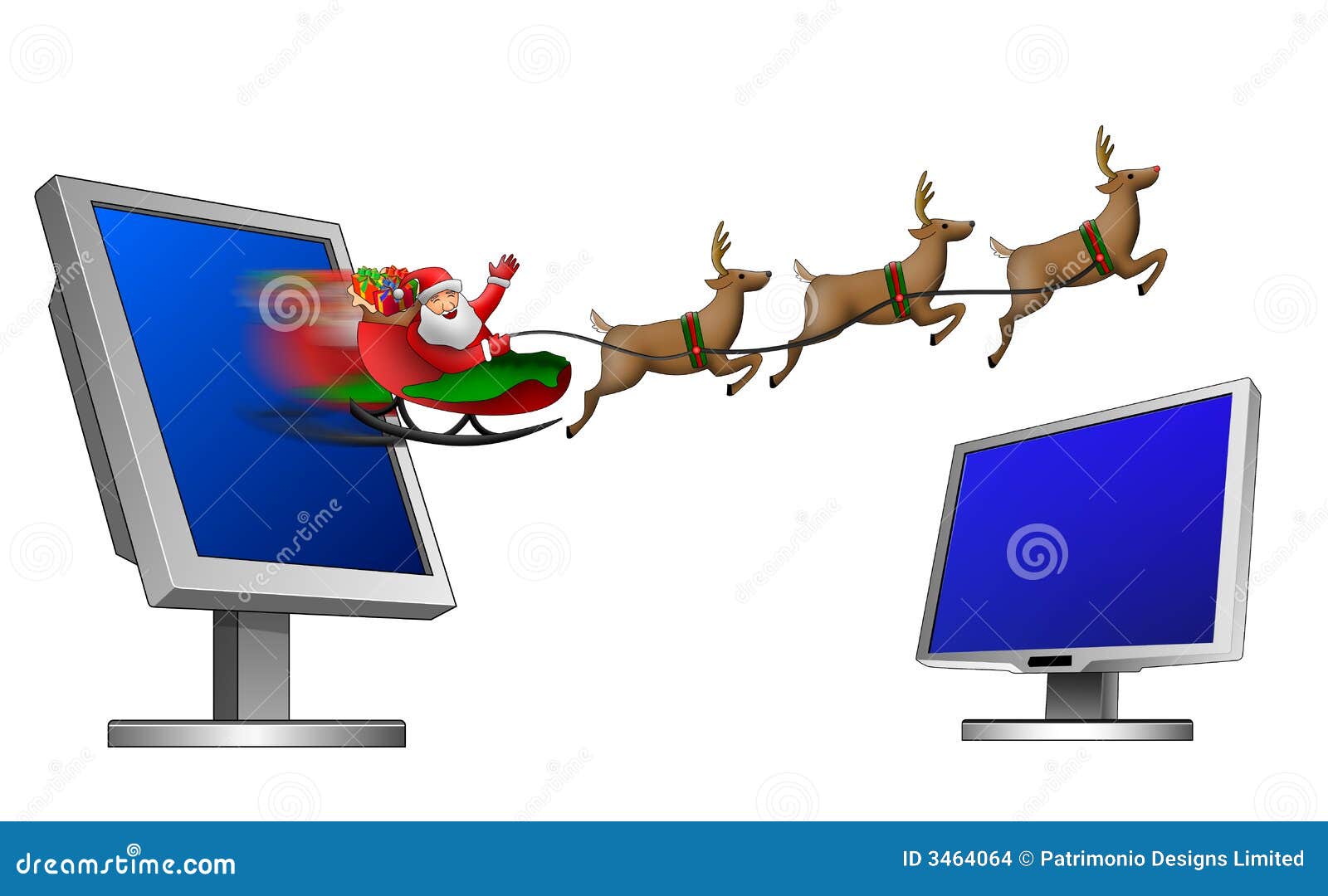 Claus Computer Santa Sleigh Stock Illustrations – 307 Claus Computer ...