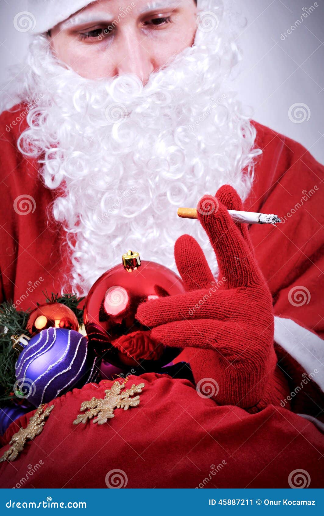 Santa Claus smoking stock image. Image of smoking, decoration - 45887211