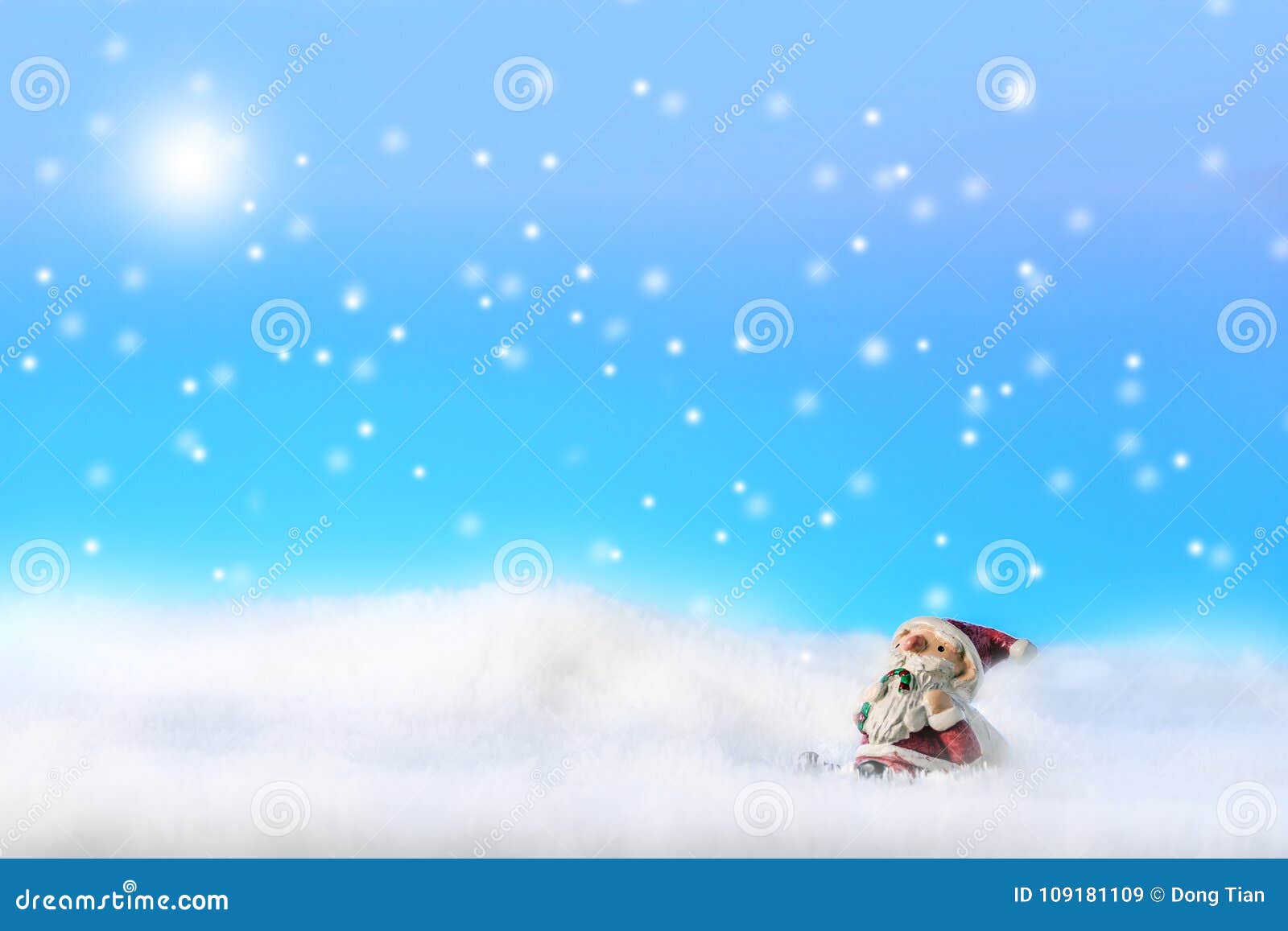 Santa in the snow stock image. Image of holidays, cold - 109181109