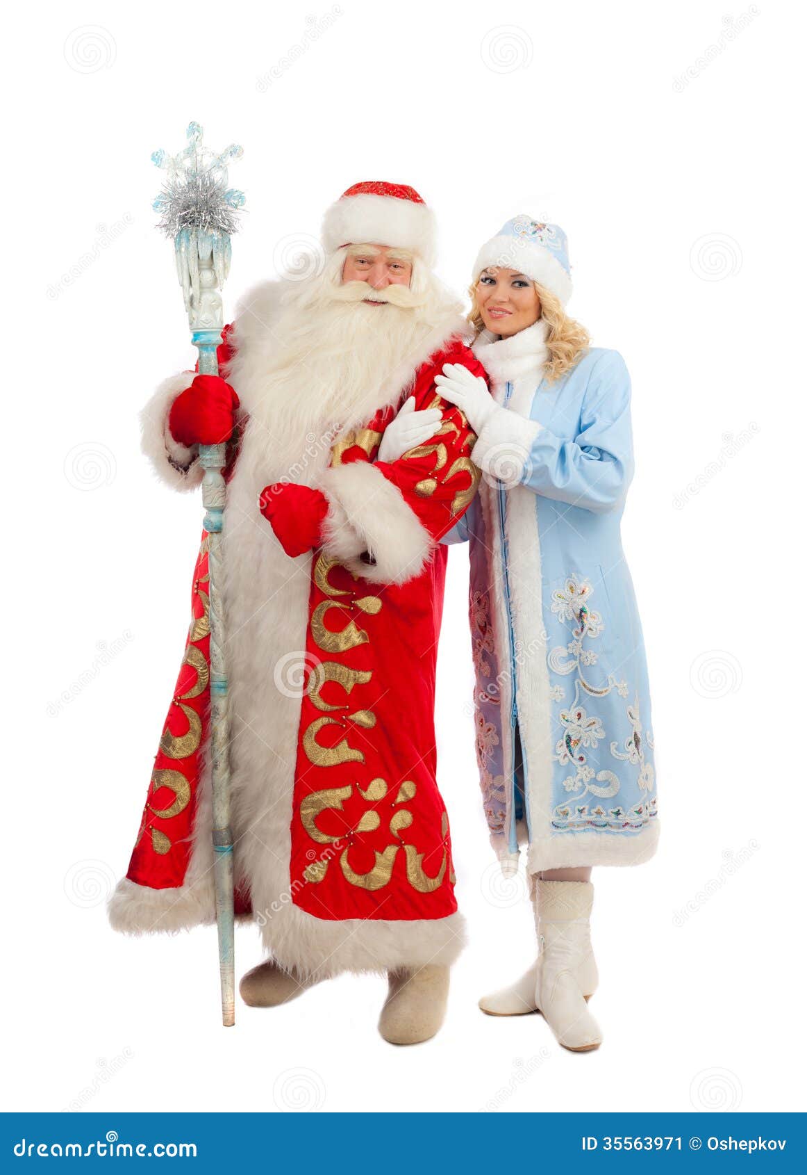 Santa Claus and Snow Maiden Stock Image - Image of season, female: 35563971