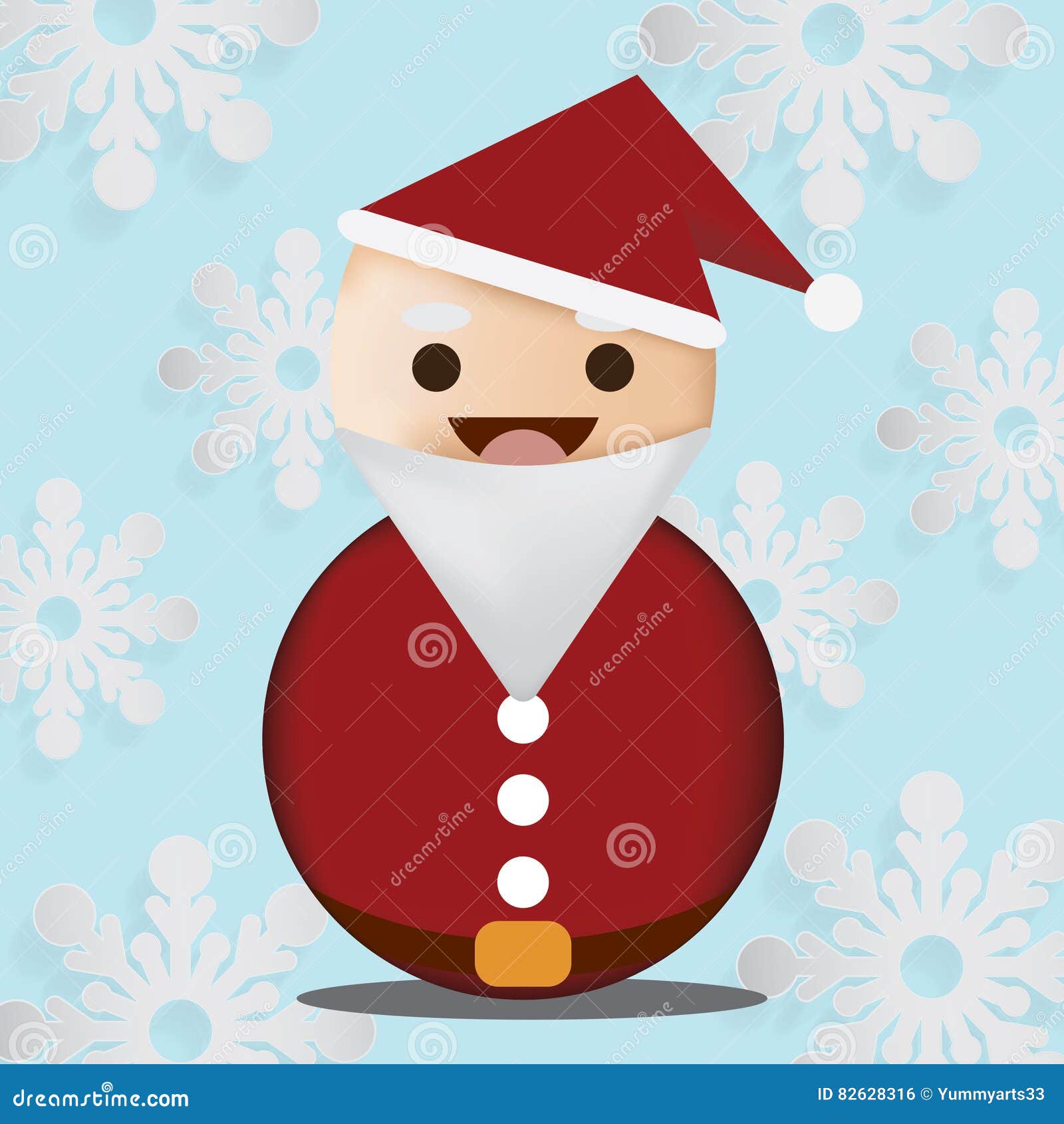 Santa Claus with Snowflake Blue Color Background Stock Vector ...