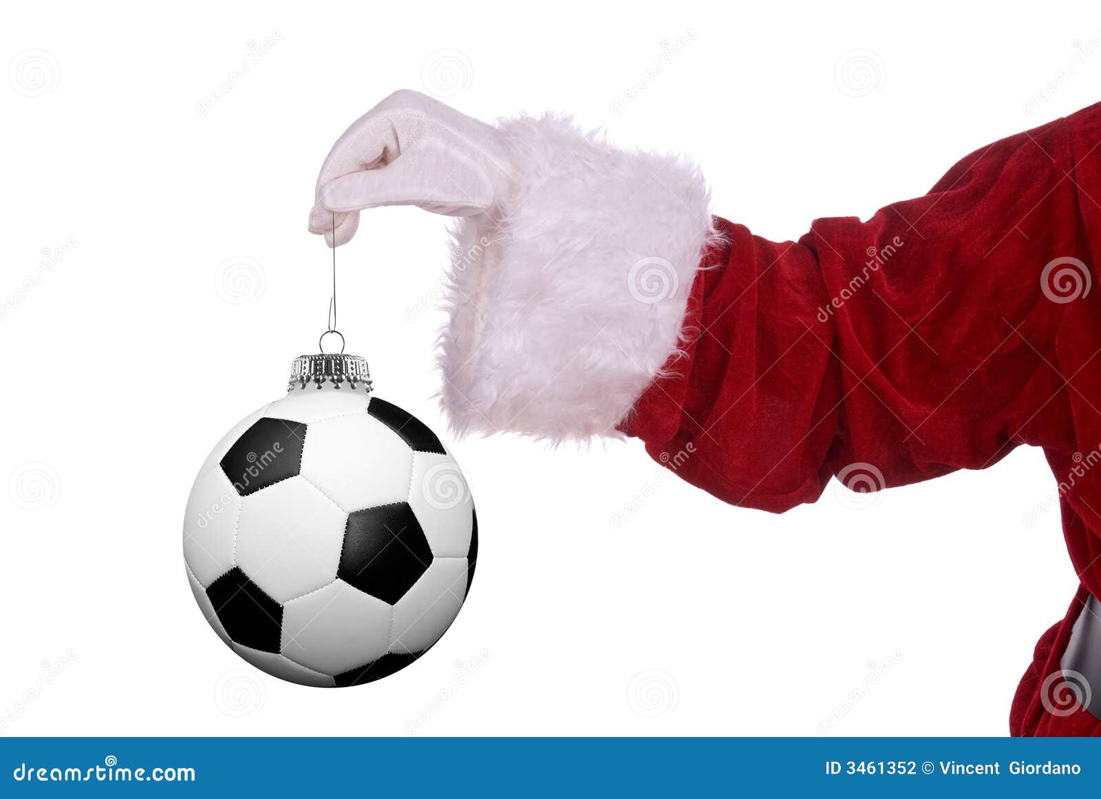 Santa Claus with Soccer Ornament Stock Photo - Image of december, kick ...