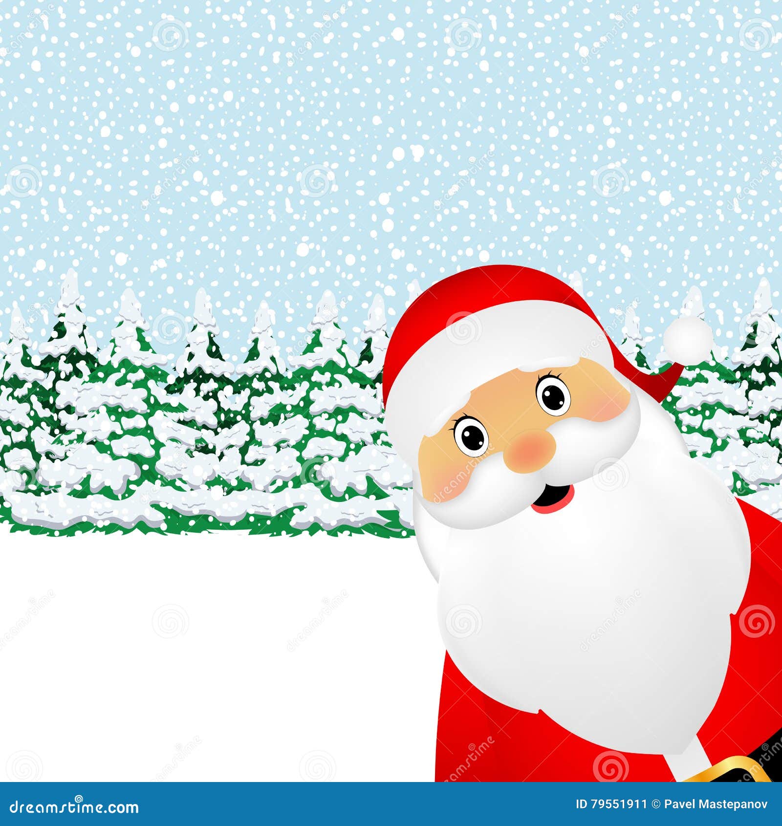 Santa Claus Standing in the Forest Stock Vector - Illustration of gift ...