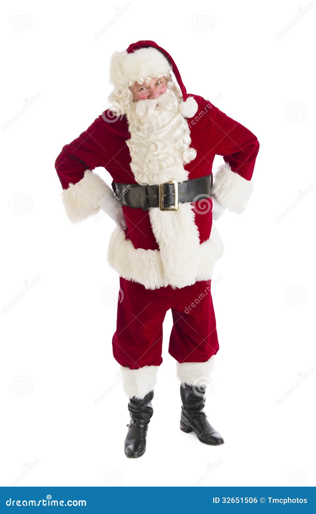 Santa Claus Standing with Hands on-Heupen Stock Foto - Image of ...