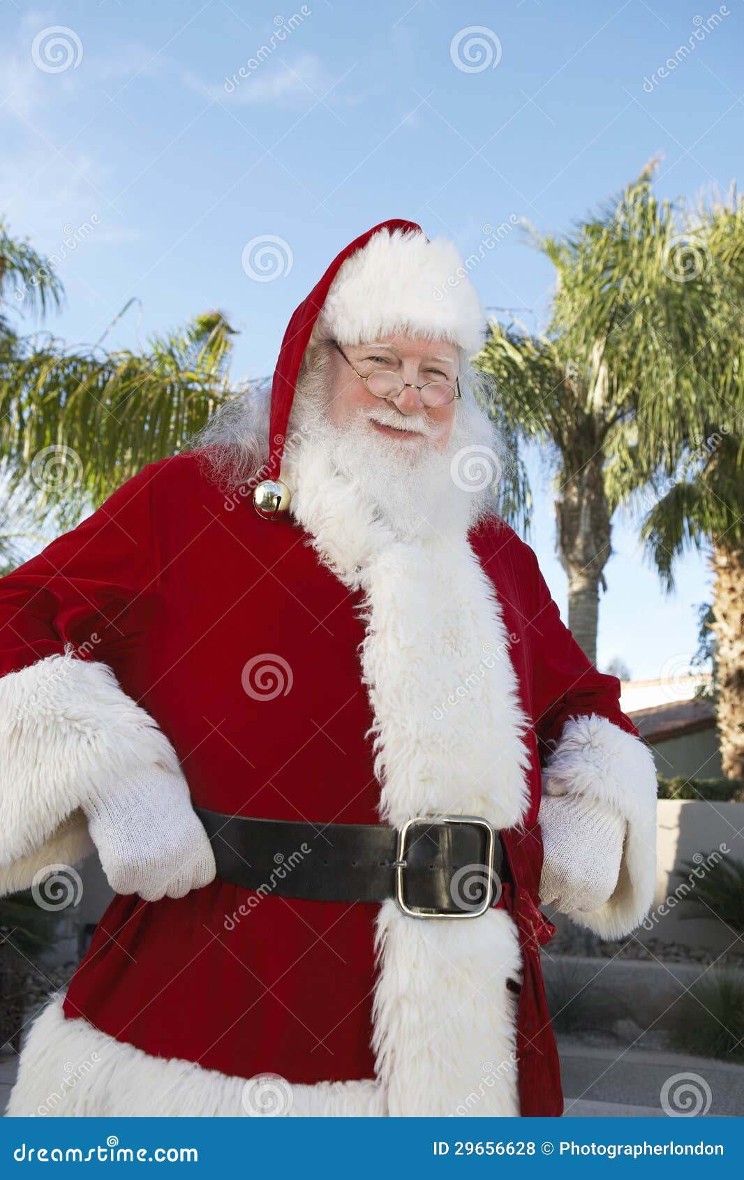 Santa Claus Standing with Hands on Hip Stock Photo - Image of ...
