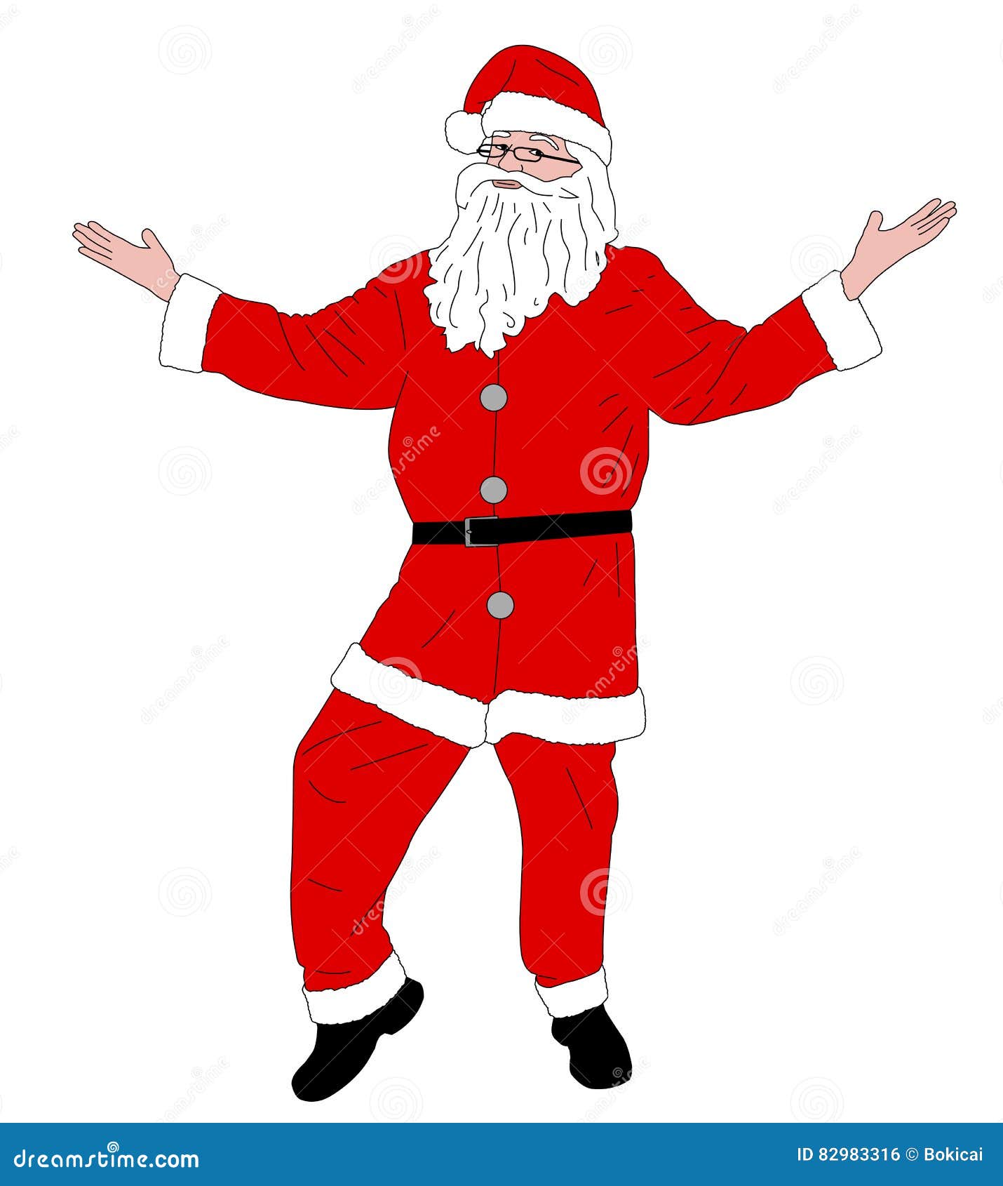 Santa Claus Standing Illustration Stock Vector - Illustration of ...