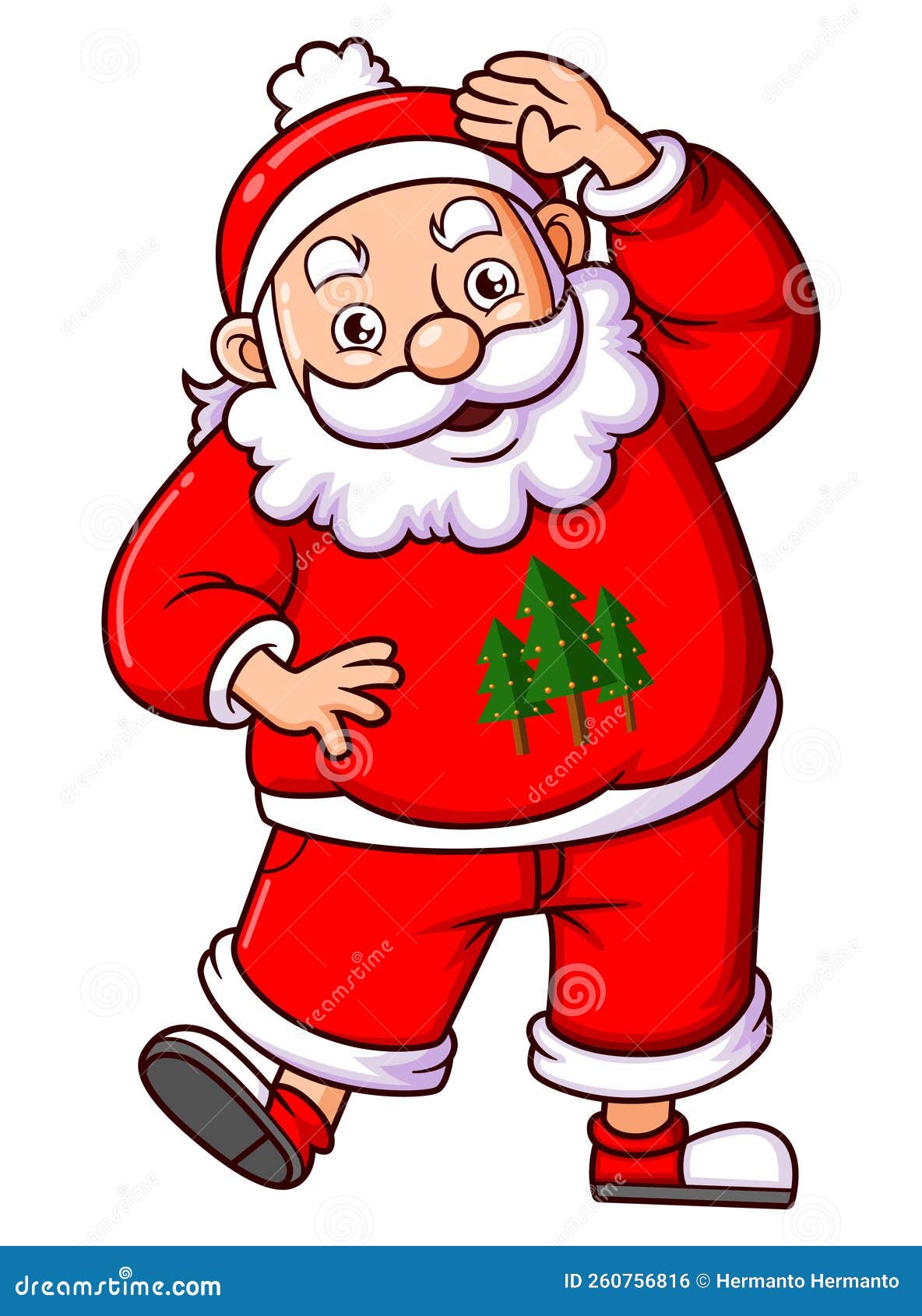 The Santa Claus is Standing and Posing with the Winter Jacket Stock ...