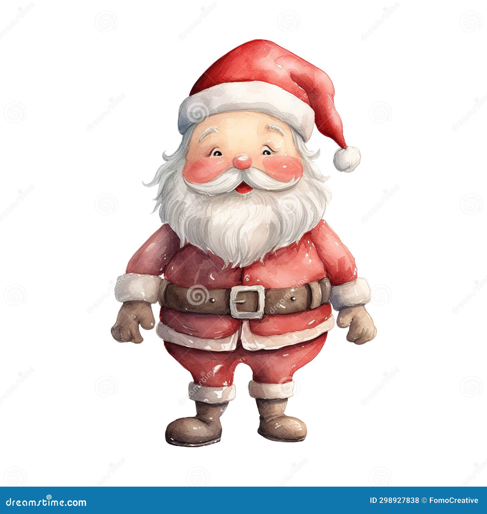Santa Claus Standing with a Red Hat Stock Illustration - Illustration ...
