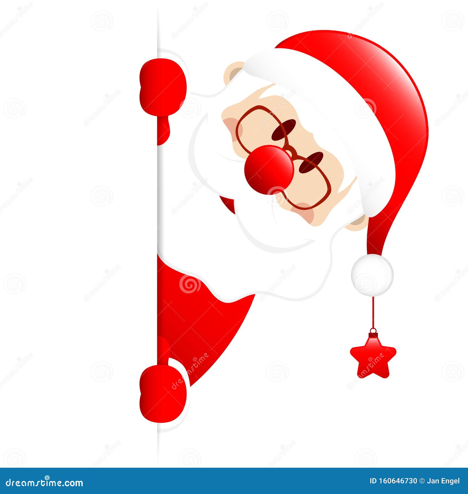 Santa Claus with Star on the Right Side Horizontal Banner Stock Vector ...