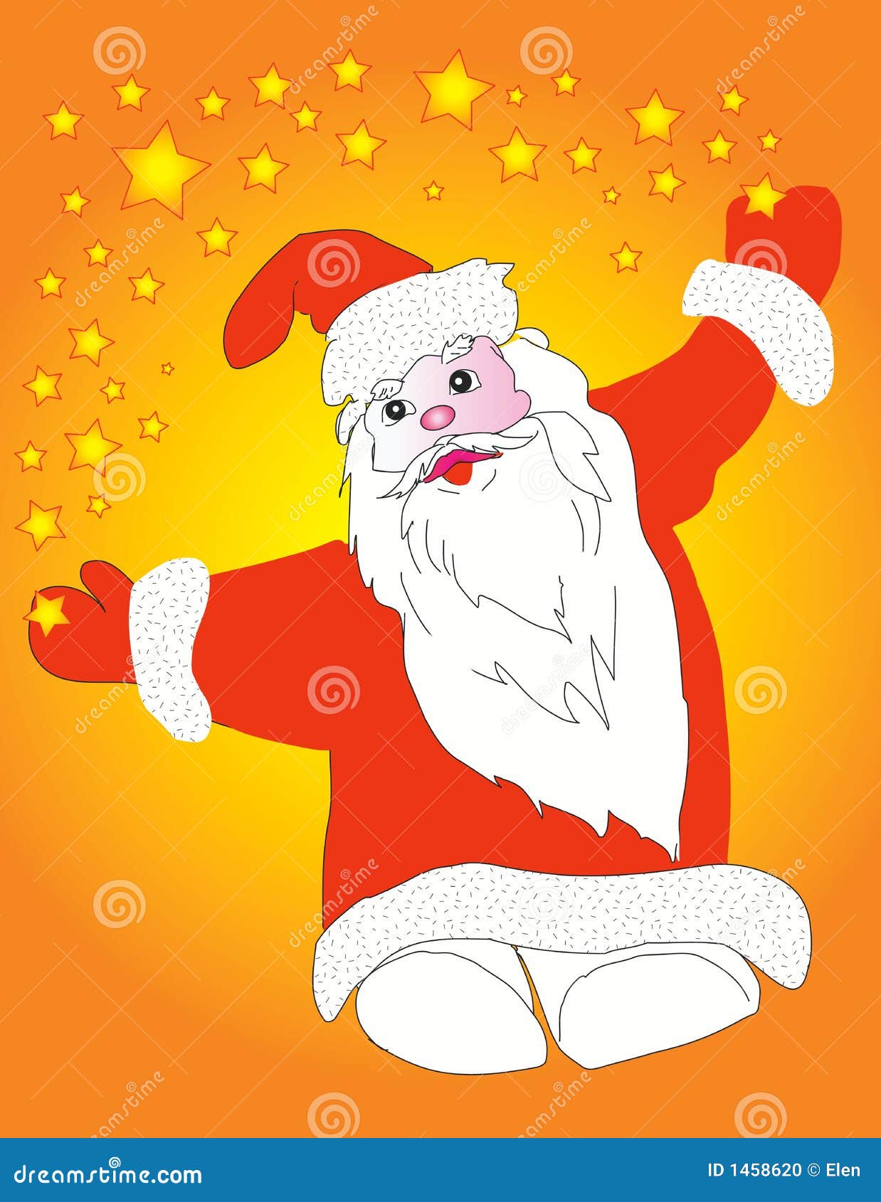 Santa Claus and stars stock vector. Illustration of dice - 1458620