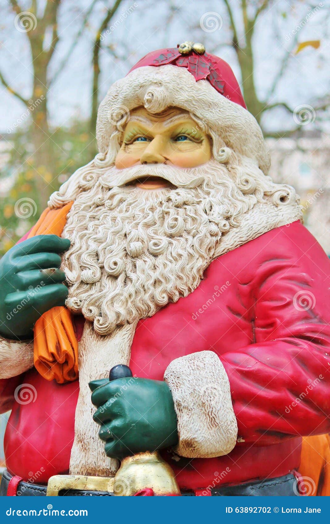 Santa claus statue stock photo. Image of wood, present - 63892702