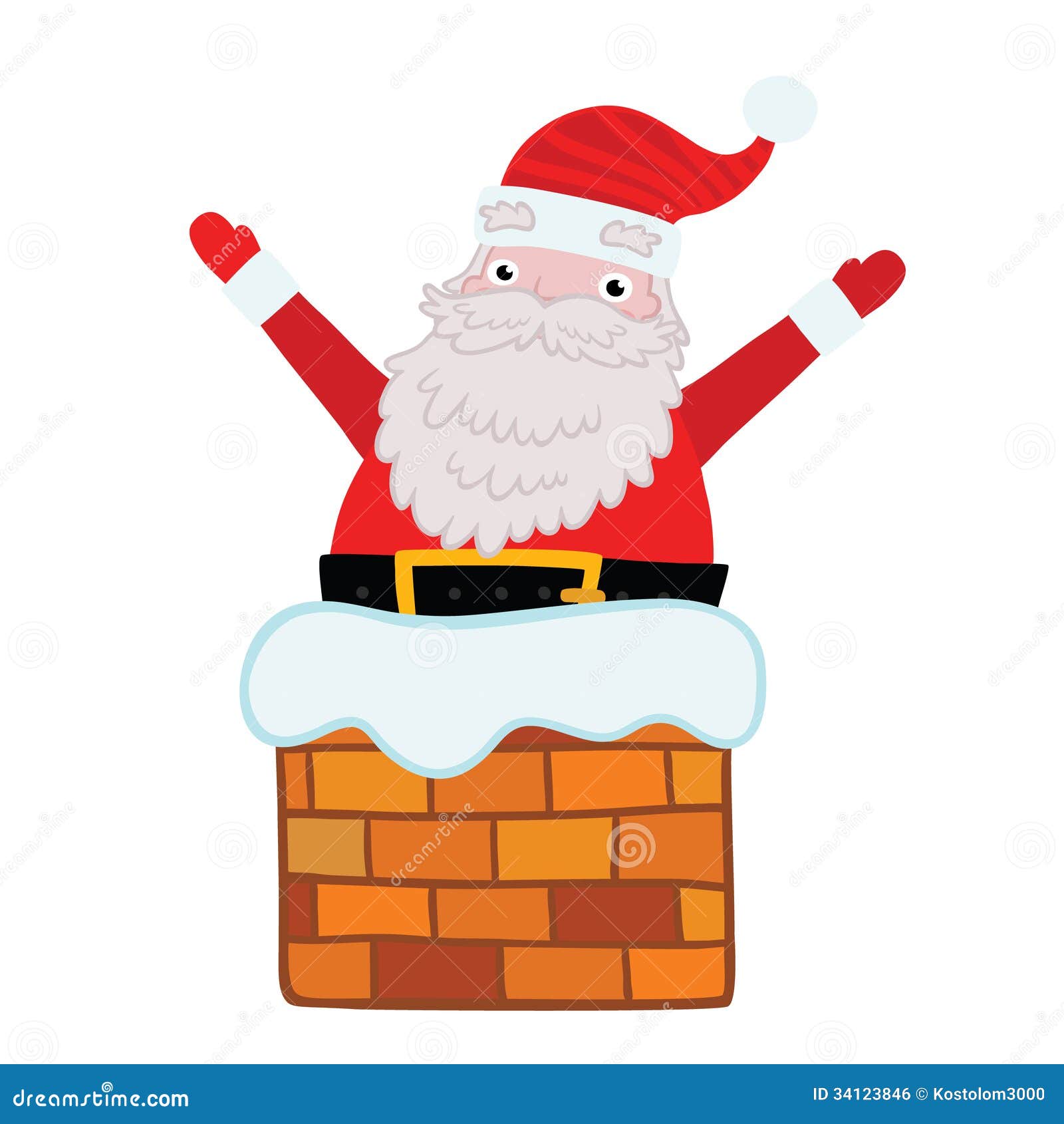 Santa Claus Stuck In The Chimney. Royalty Free Stock Image - Image ...