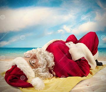 Santa claus sunbathing stock photo. Image of seasonal - 46998268