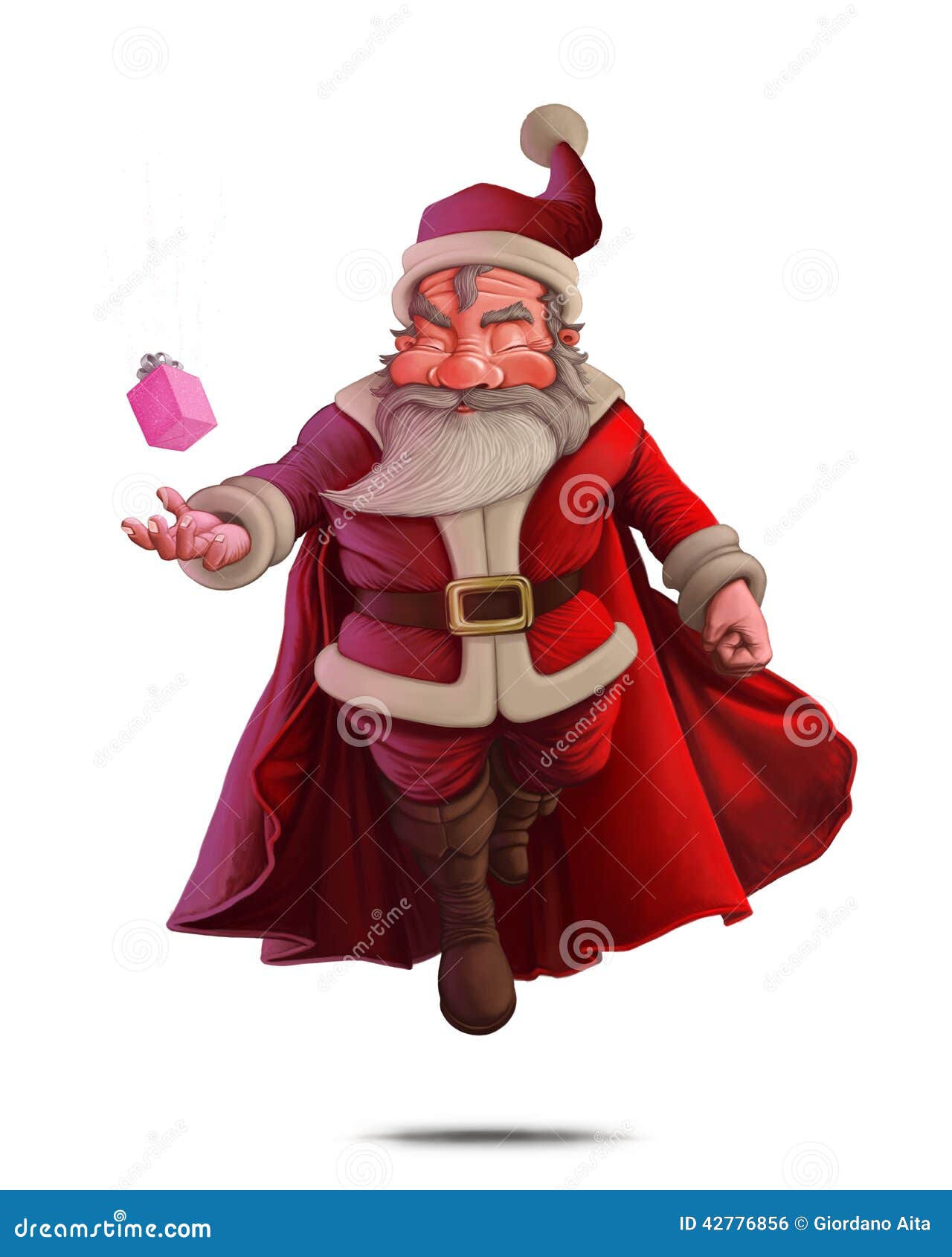 Santa Claus Super Hero - White Background Stock Illustration ...