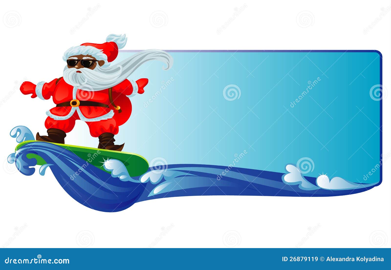 Santa Claus Surfing stock vector. Illustration of painting - 26879119