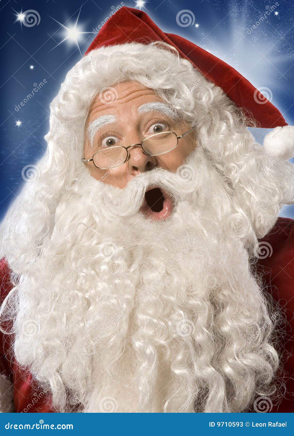 Santa Claus Surprise Face (w/clipping Path) Stock Image - Image of ...