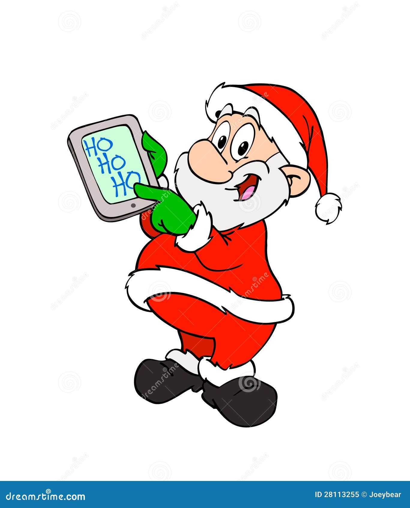 Santa Claus with Tablet stock vector. Illustration of seasons - 28113255