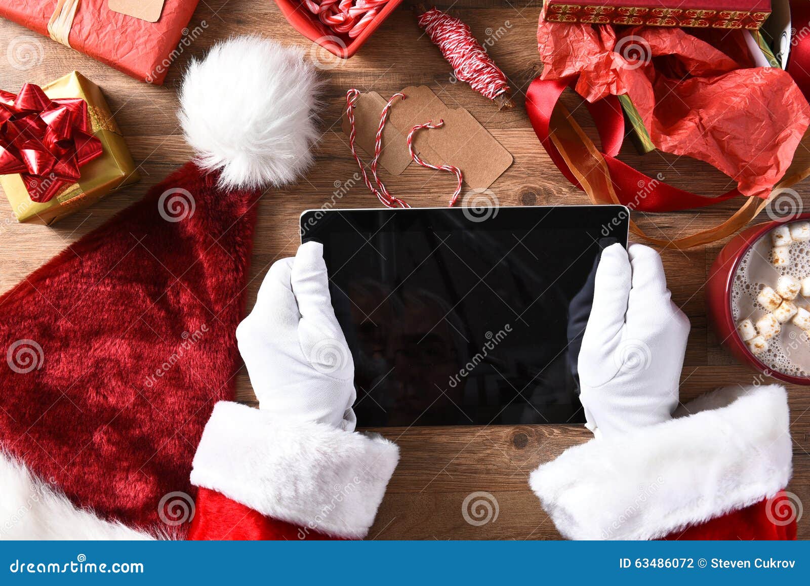 Santa Claus Tablet Computer Stock Photo - Image of string, tablet: 63486072