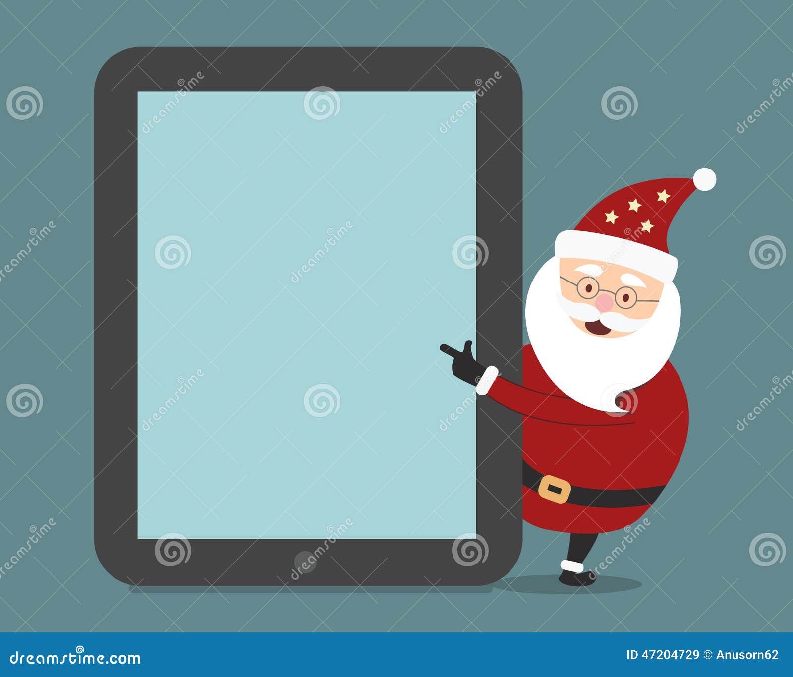 Santa Claus with a Tablet Computer Presentation Stock Vector ...