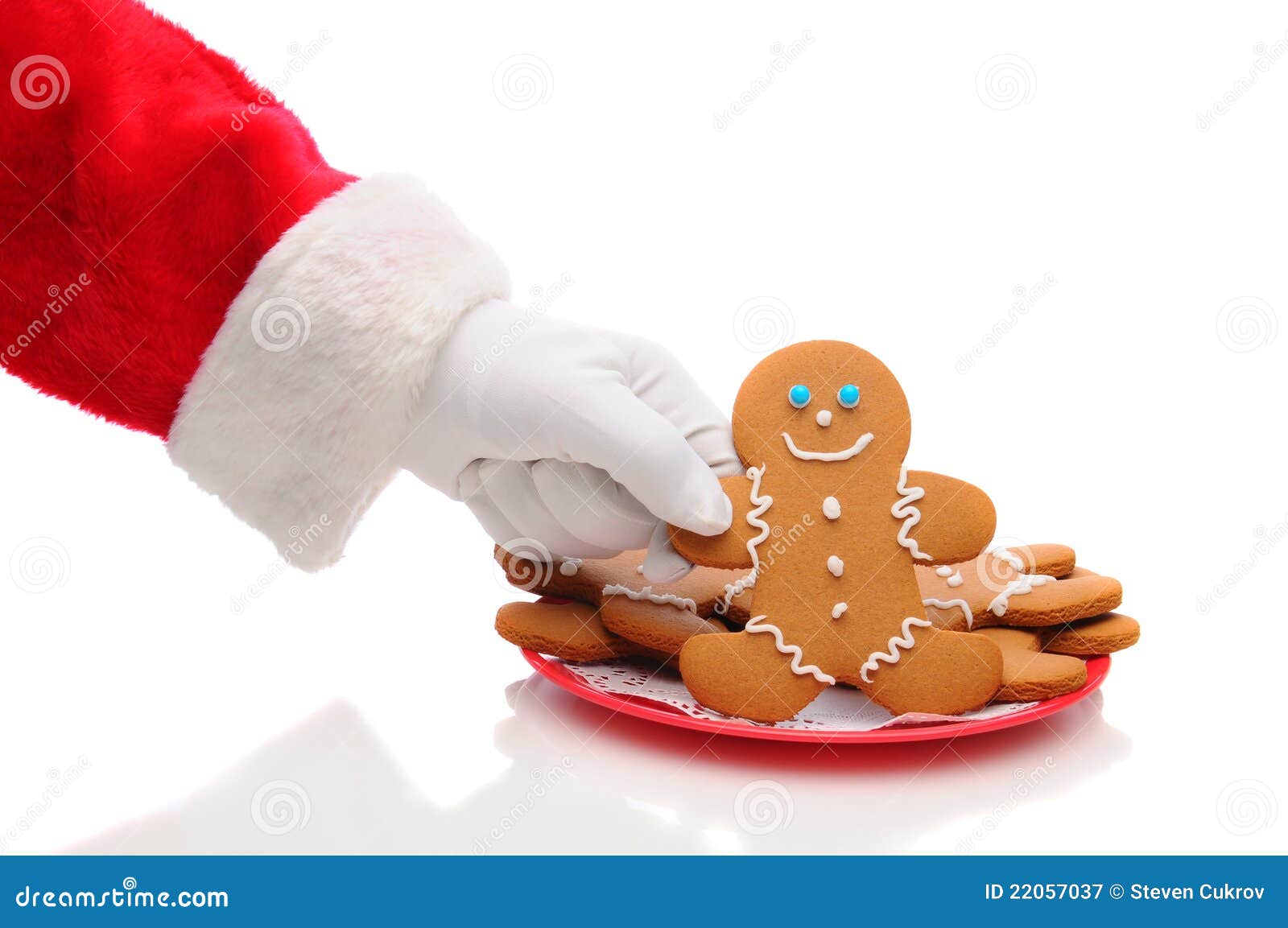 Santa Claus Taking Ginger Bread Man from Plate Stock Image - Image of ...