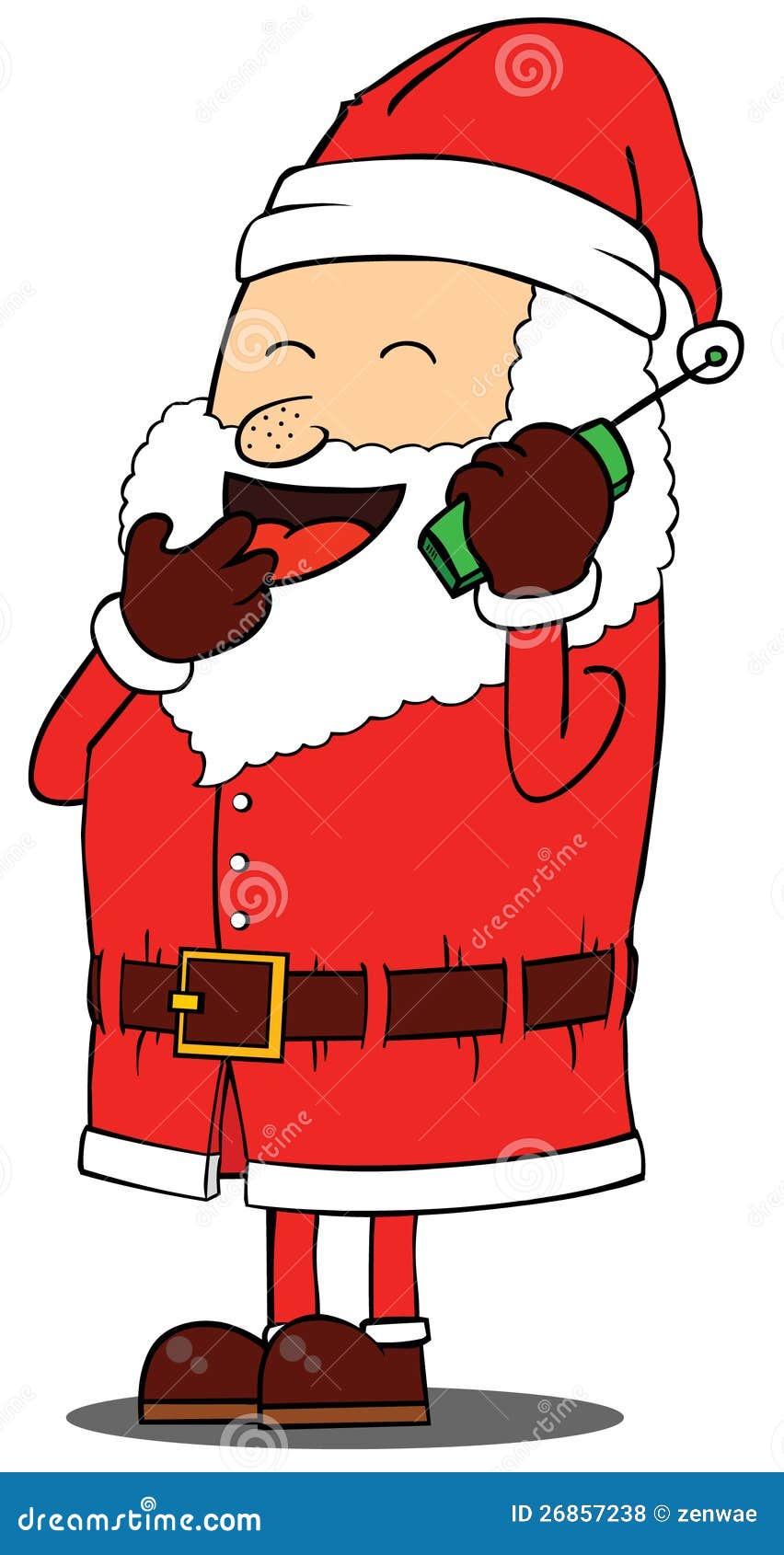 Santa Claus Talking on Phone Stock Vector - Illustration of beard, clip ...