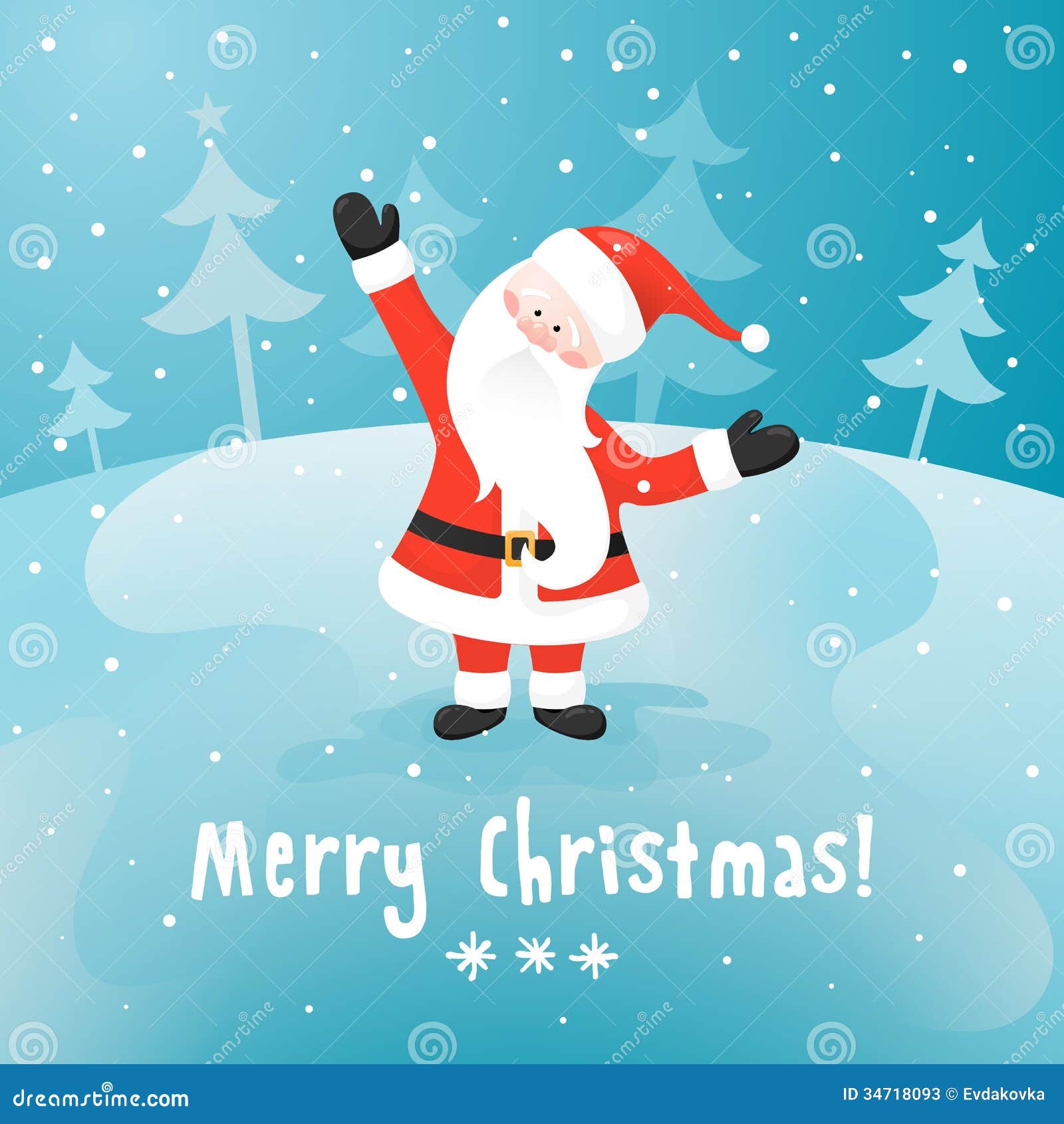 Santa Claus. Tarjeta De Navidad Del Vector. Ilustración del Vector ...